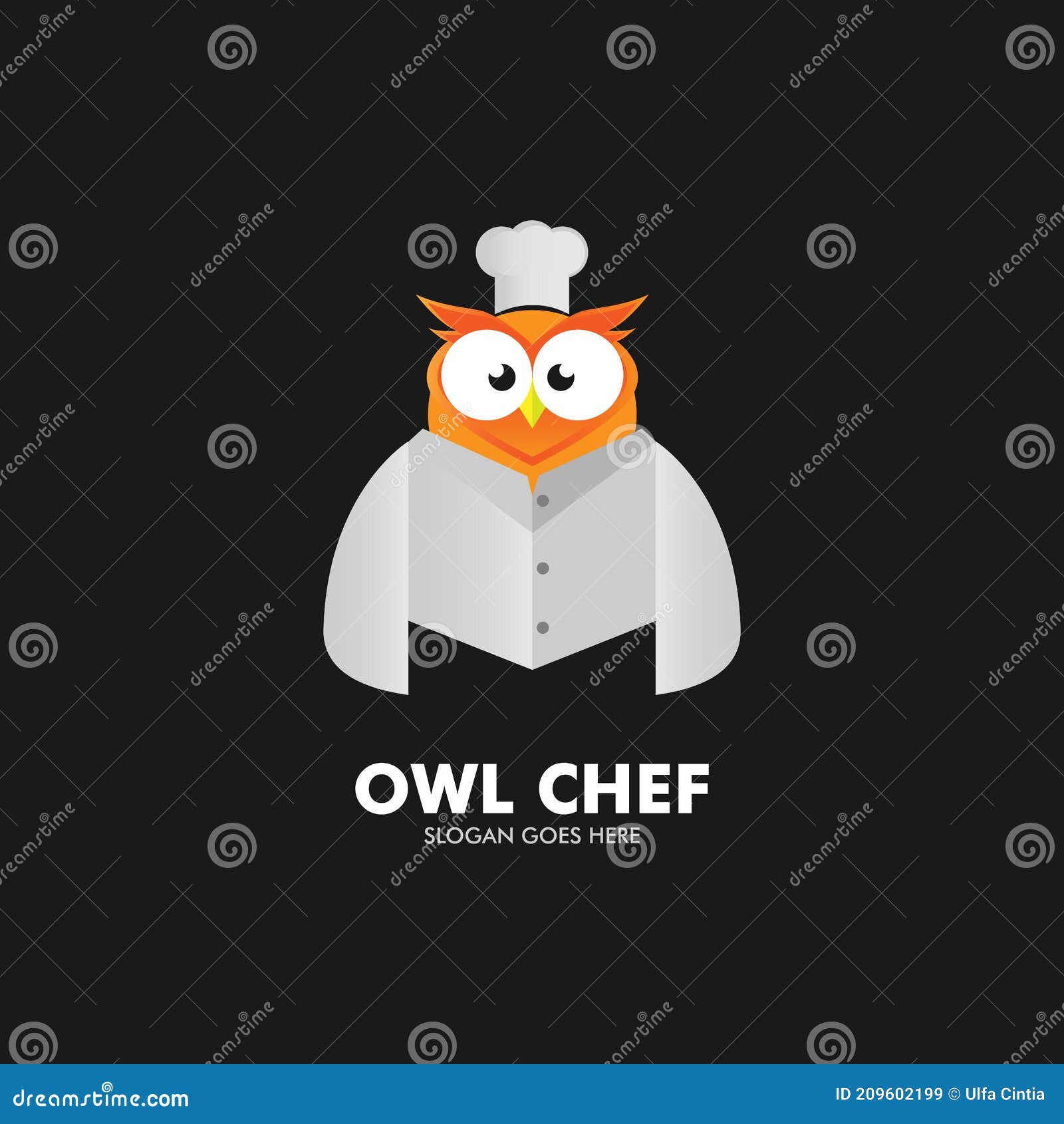 Chef Owl Character Logo, with a Modern Template Design Stock Vector ...