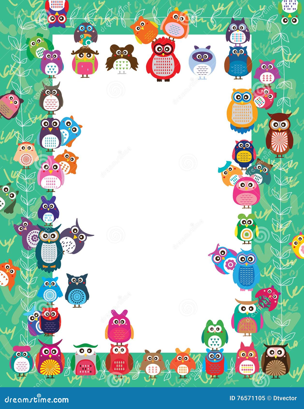 Owl color play frame stock vector. Illustration of clipart - 76571105
