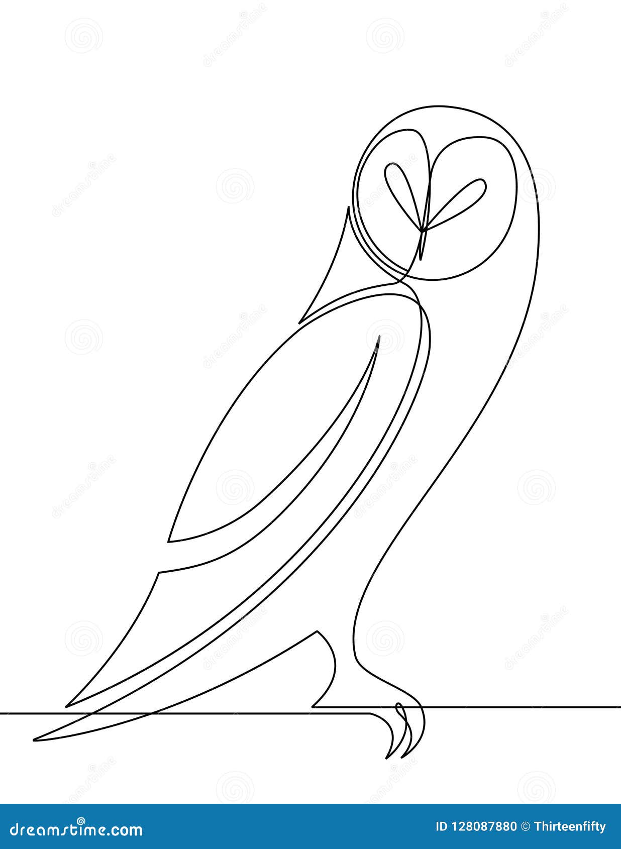 Owl Continuous Line Vector Graphic Cartoon Stock Vector - Illustration ...