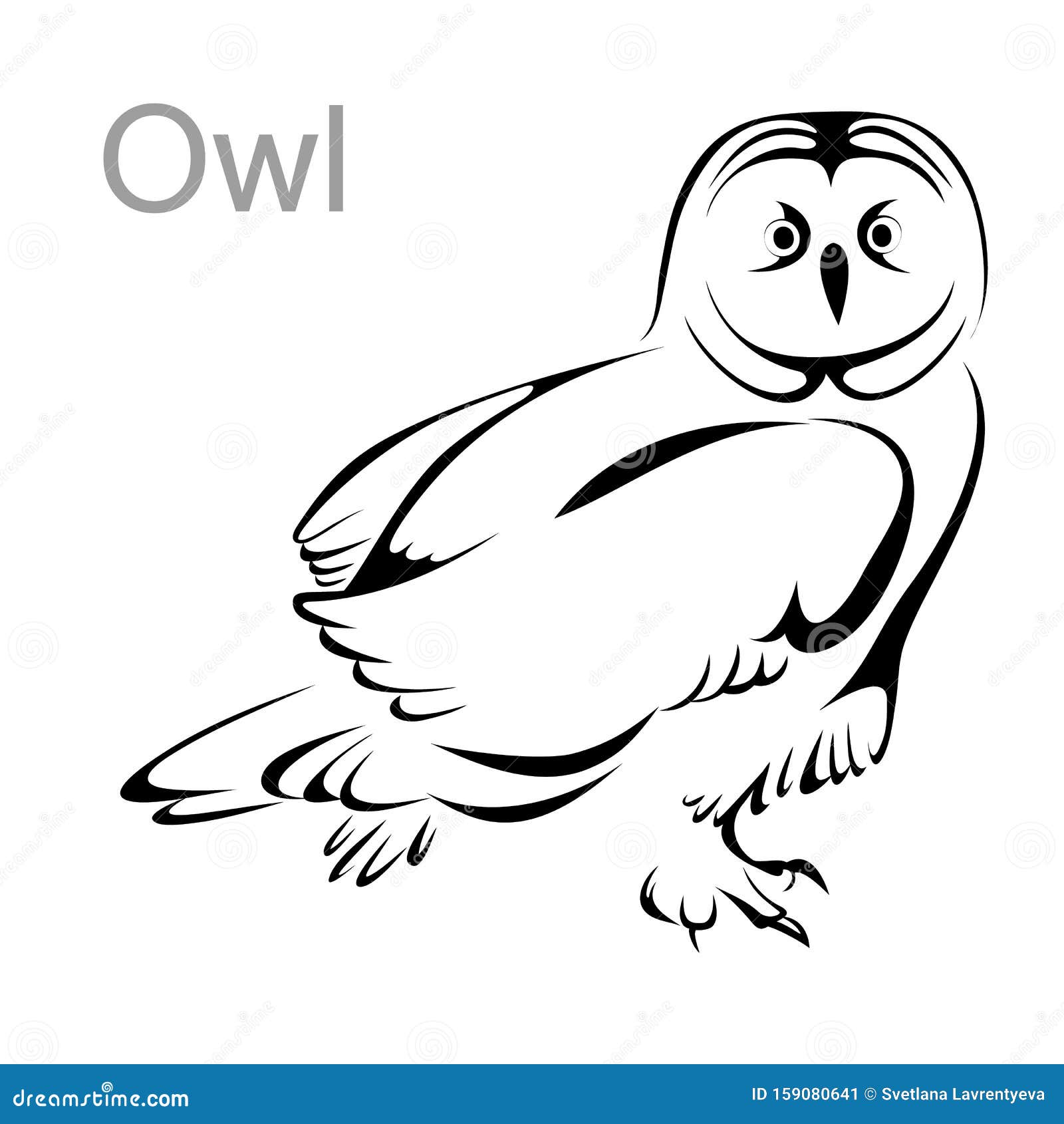 Owl Tattoo, Owl Image, Outline, Vector Illustration Stock Vector ...