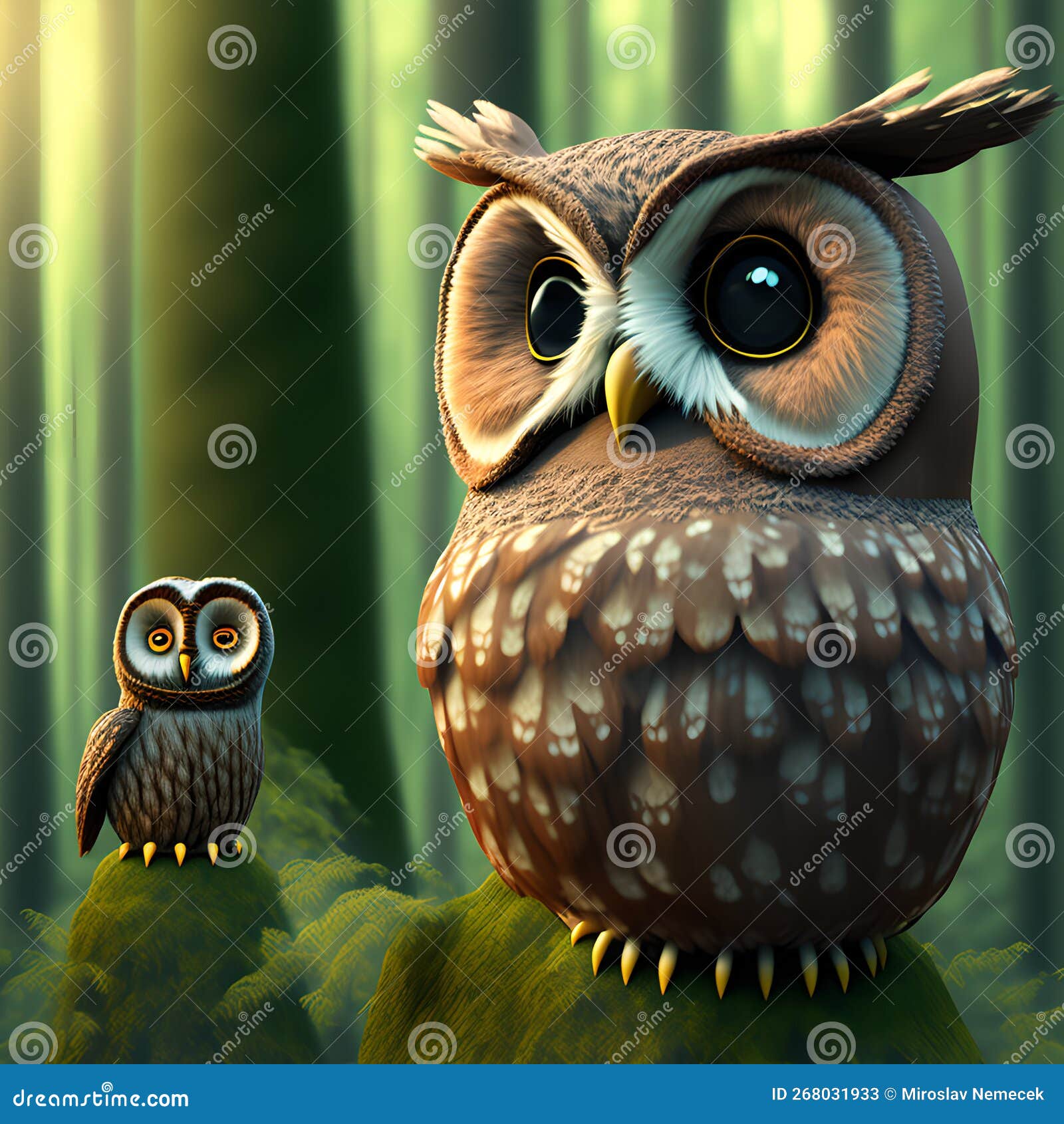 Owl, Generative AI Illustration Stock Illustration - Illustration of ...
