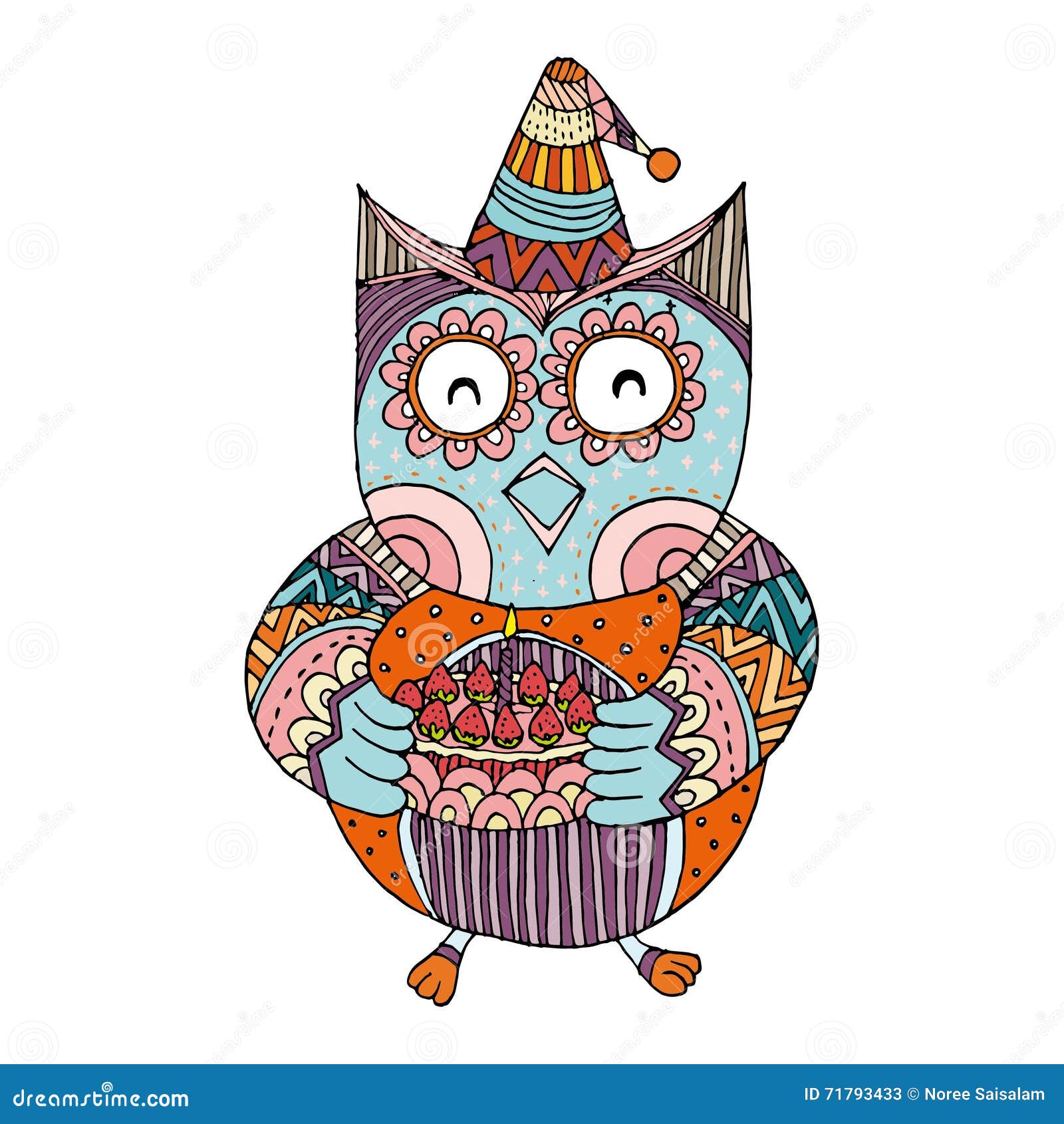 Owl Doodle Freehand Vector stock vector. Illustration of zentangle ...