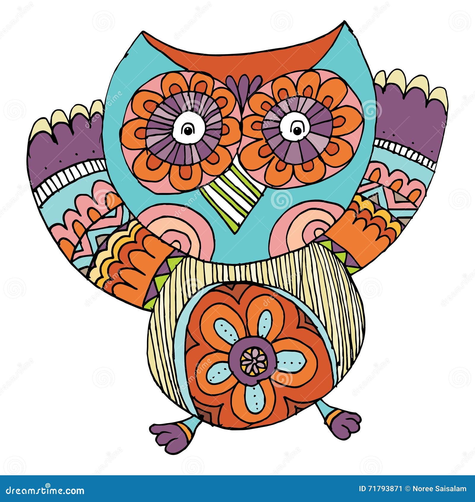 Owl Doodle Freehand Vector stock vector. Illustration of doodle - 71793871