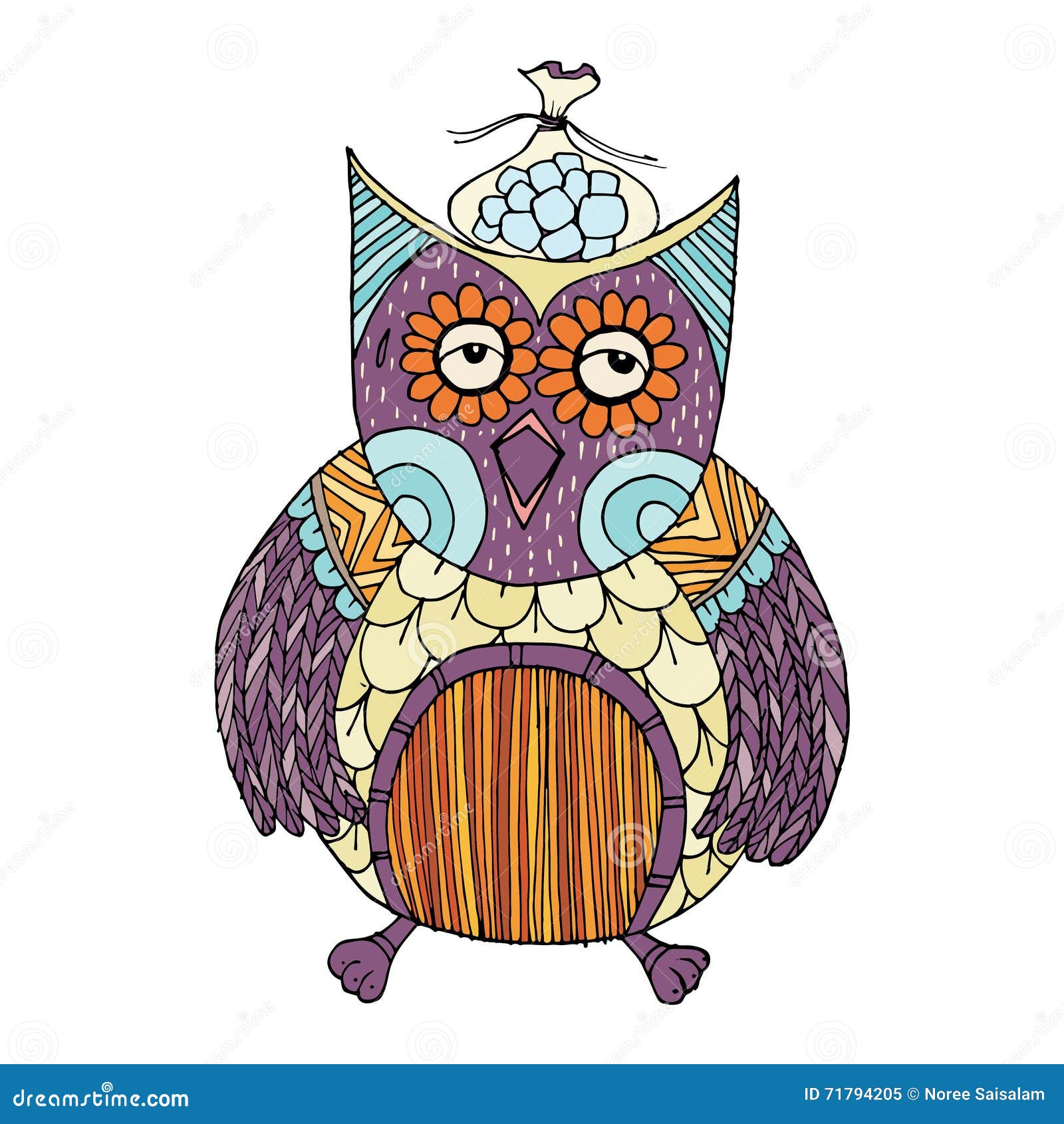 Owl Doodle Freehand Vector stock vector. Illustration of abstract ...