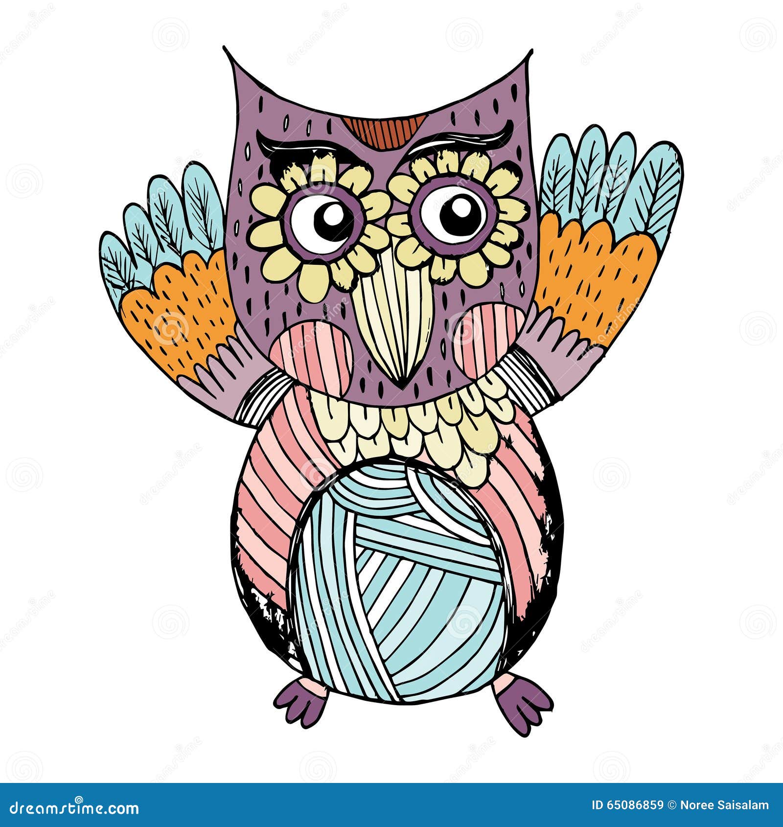 Owl Doodle Vector ilustración del vector. Ilustración de adornado ...