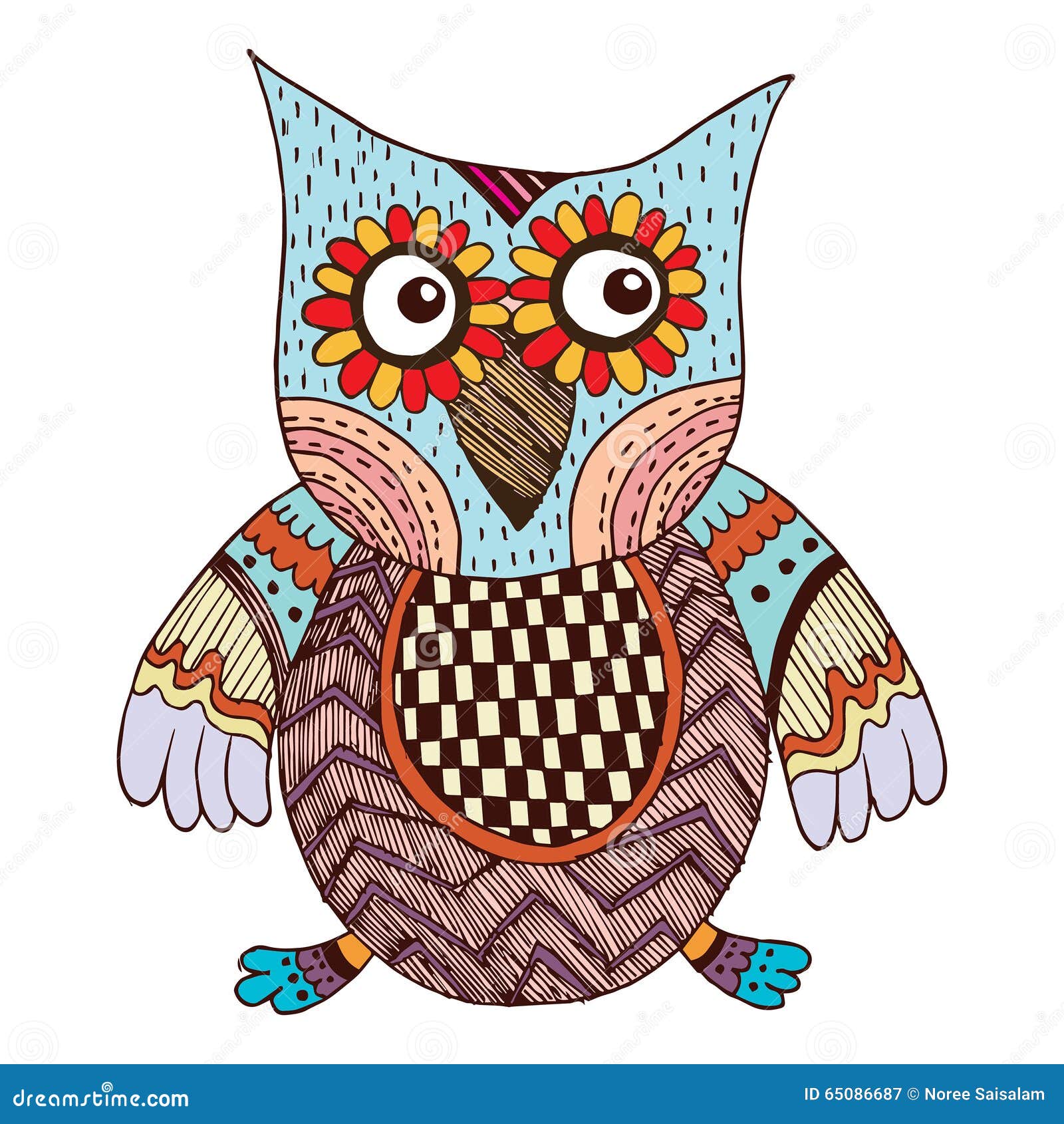 Owl Doodle Vector stock vector. Illustration of mother - 65086687