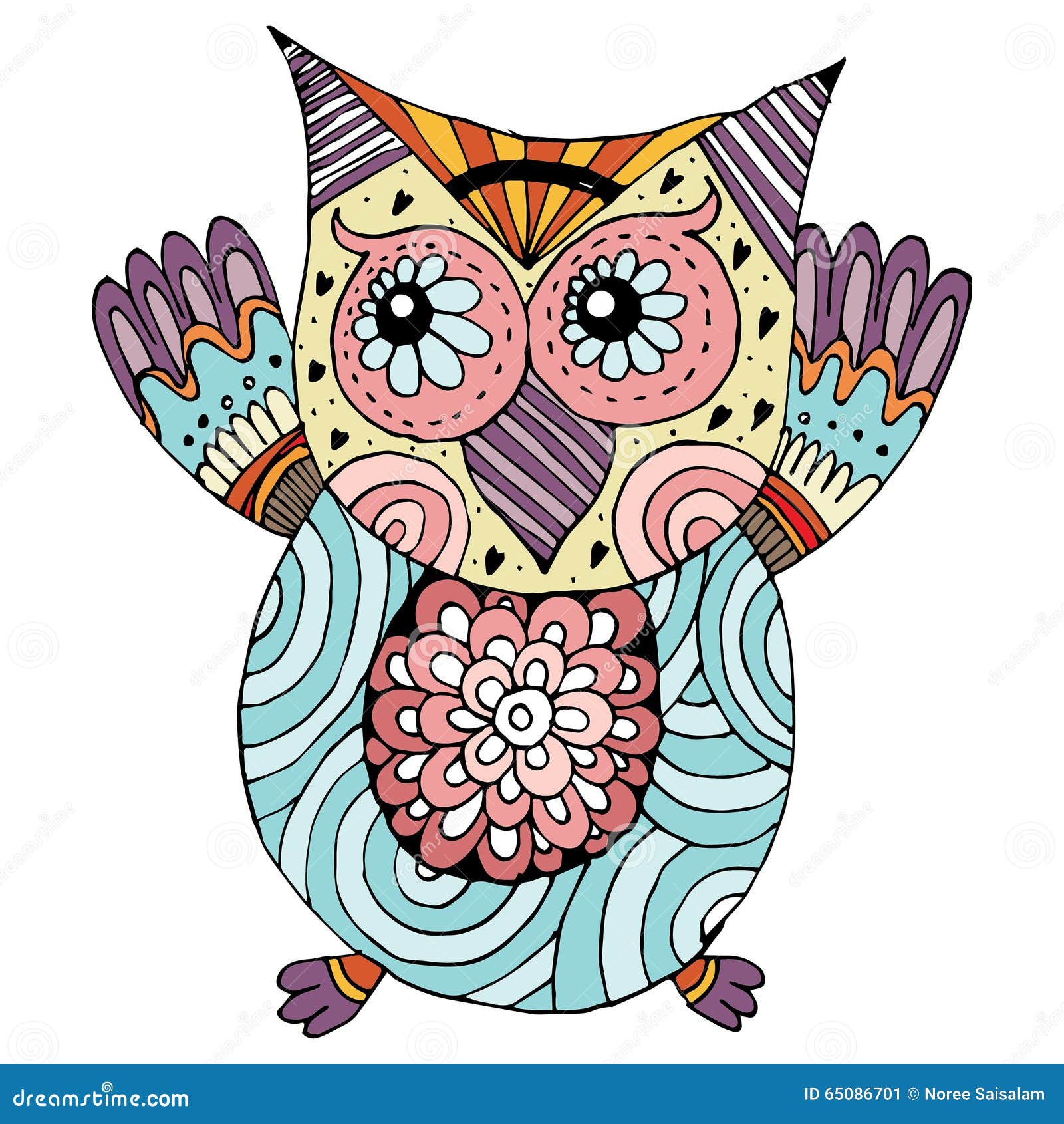 Owl Doodle Vector stock vector. Illustration of love - 65086701