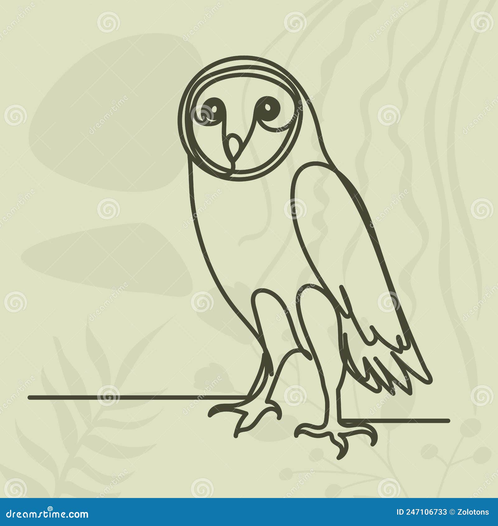 Owl Drawing in One Continuous Line Stock Vector - Illustration of ...