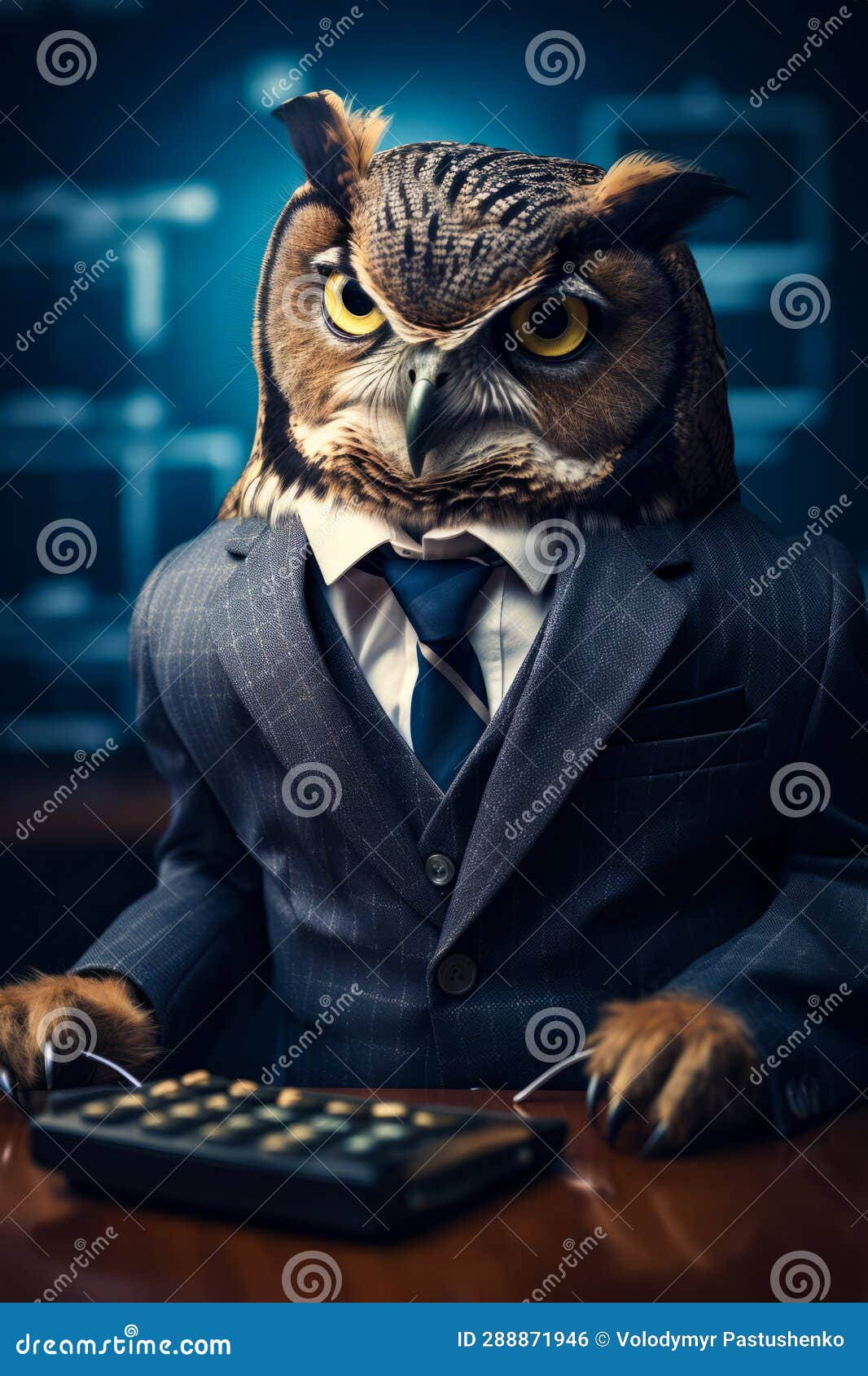 Owl Dressed in Suit and Tie with Computer Mouse. Generative AI Stock ...