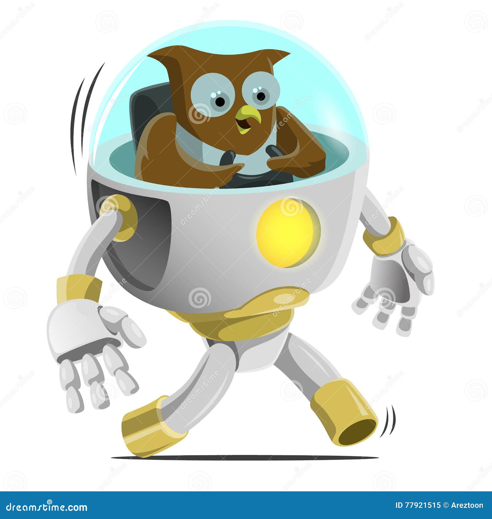 Owl Driving a Robot stock vector. Illustration of robotic - 77921515
