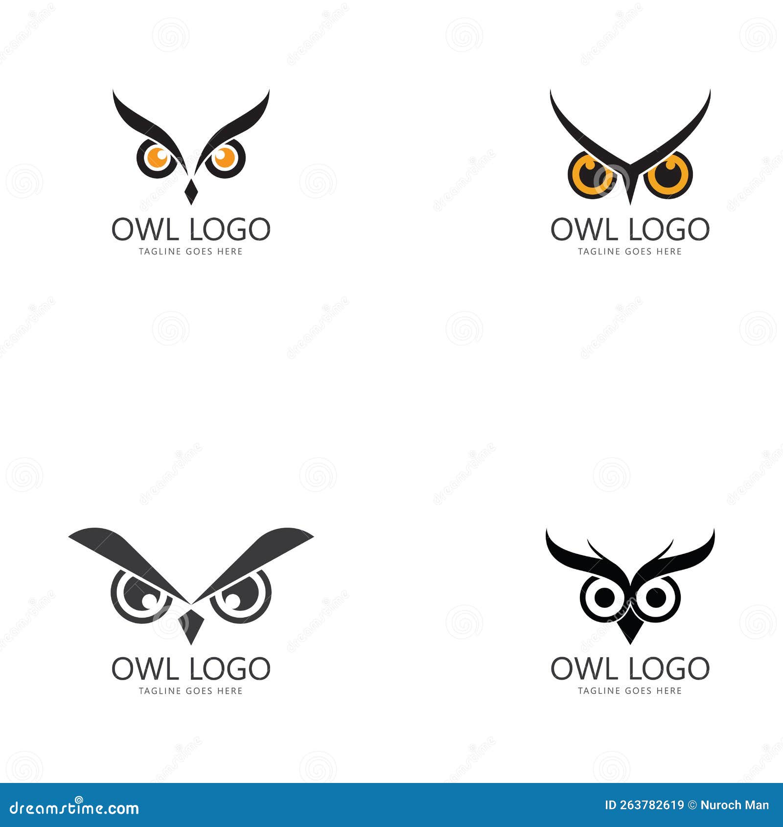Owl Eye Logo Design Template. Stock Vector - Illustration of template ...