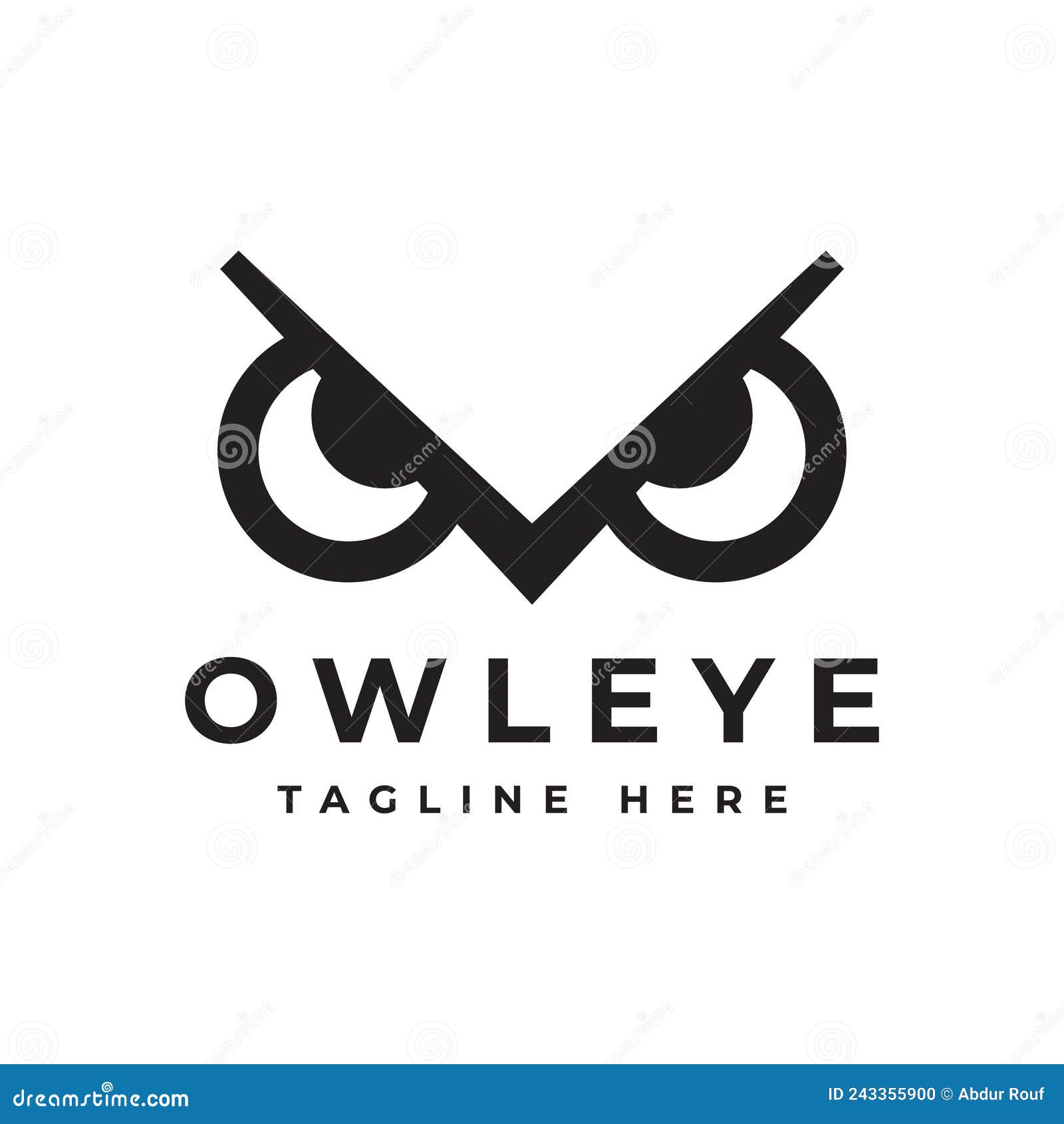 Owl eye logo design stock vector. Illustration of cute - 243355900