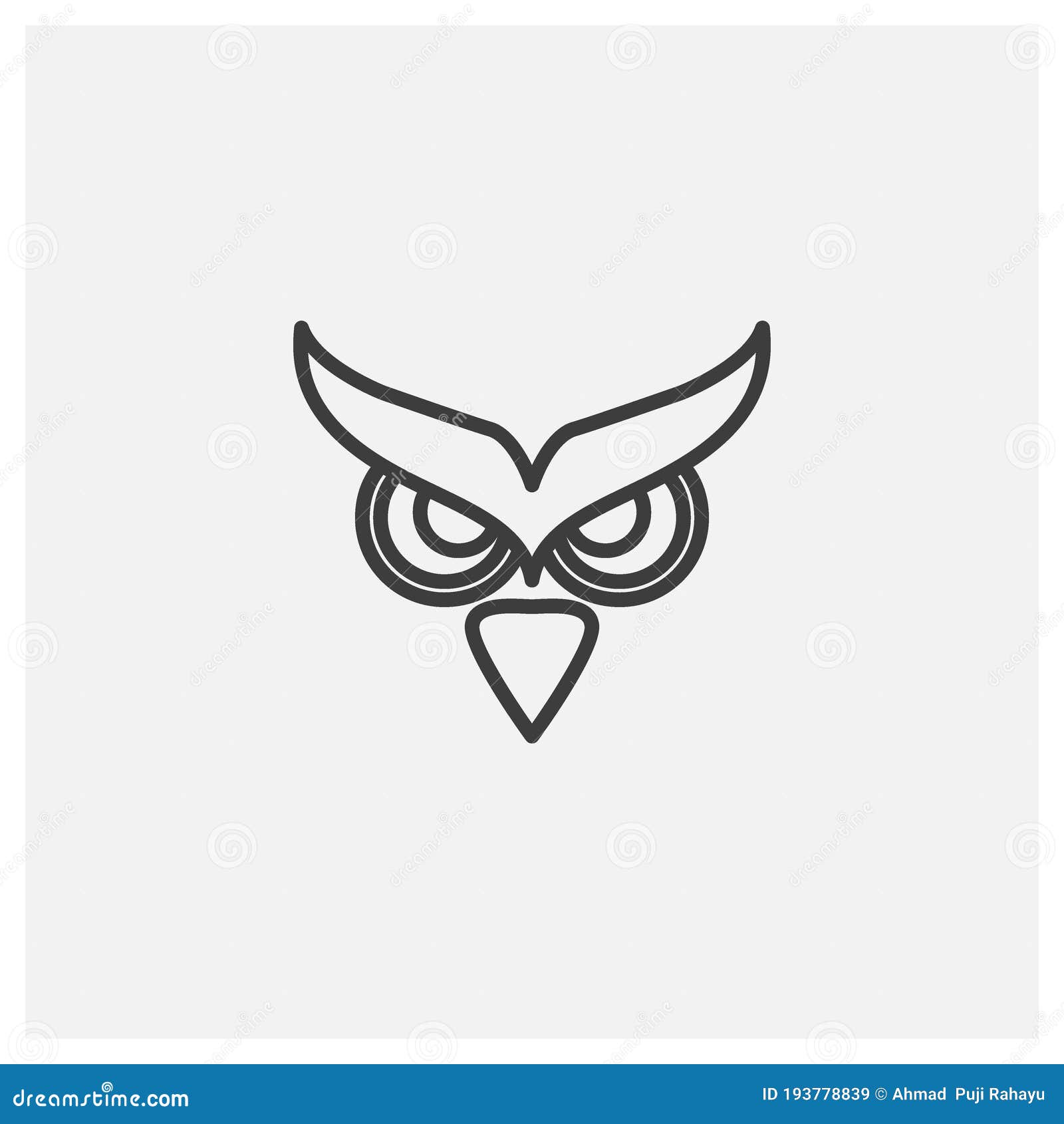 Owl Eyes Flat Line Modern Logo Design Stock Vector - Illustration of ...