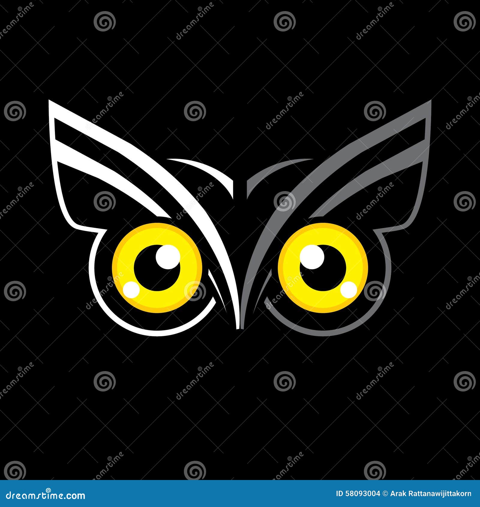 Owl eyes stock vector. Illustration of creative, graphic - 58093004