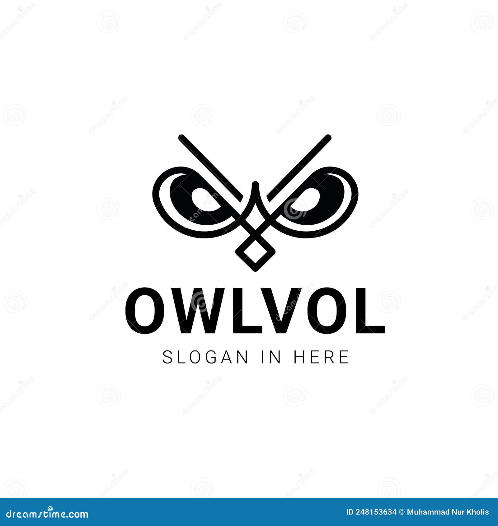 Owl Face Absurd Style Logo Design Illustration | CartoonDealer.com ...