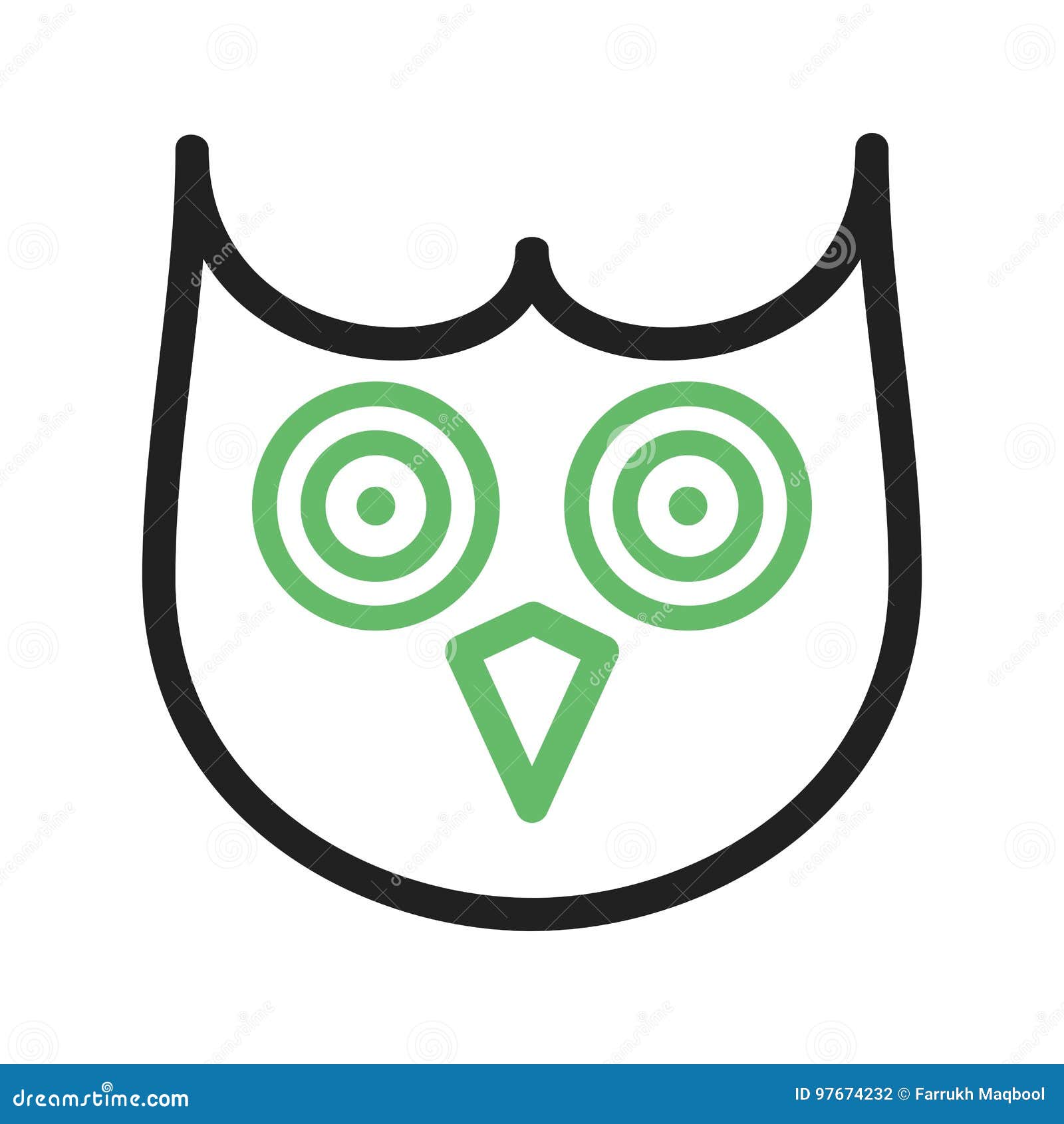 Owl Face stock vector. Illustration of face, concept - 97674232