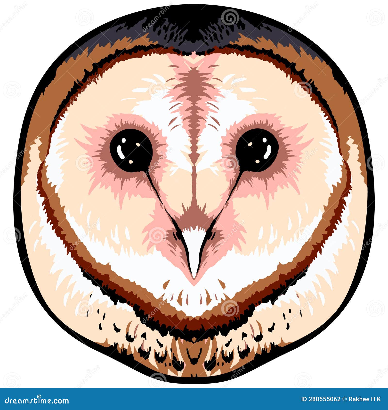 Owl Face Illustration. Sky. Forest. Vector Stock Vector - Illustration ...