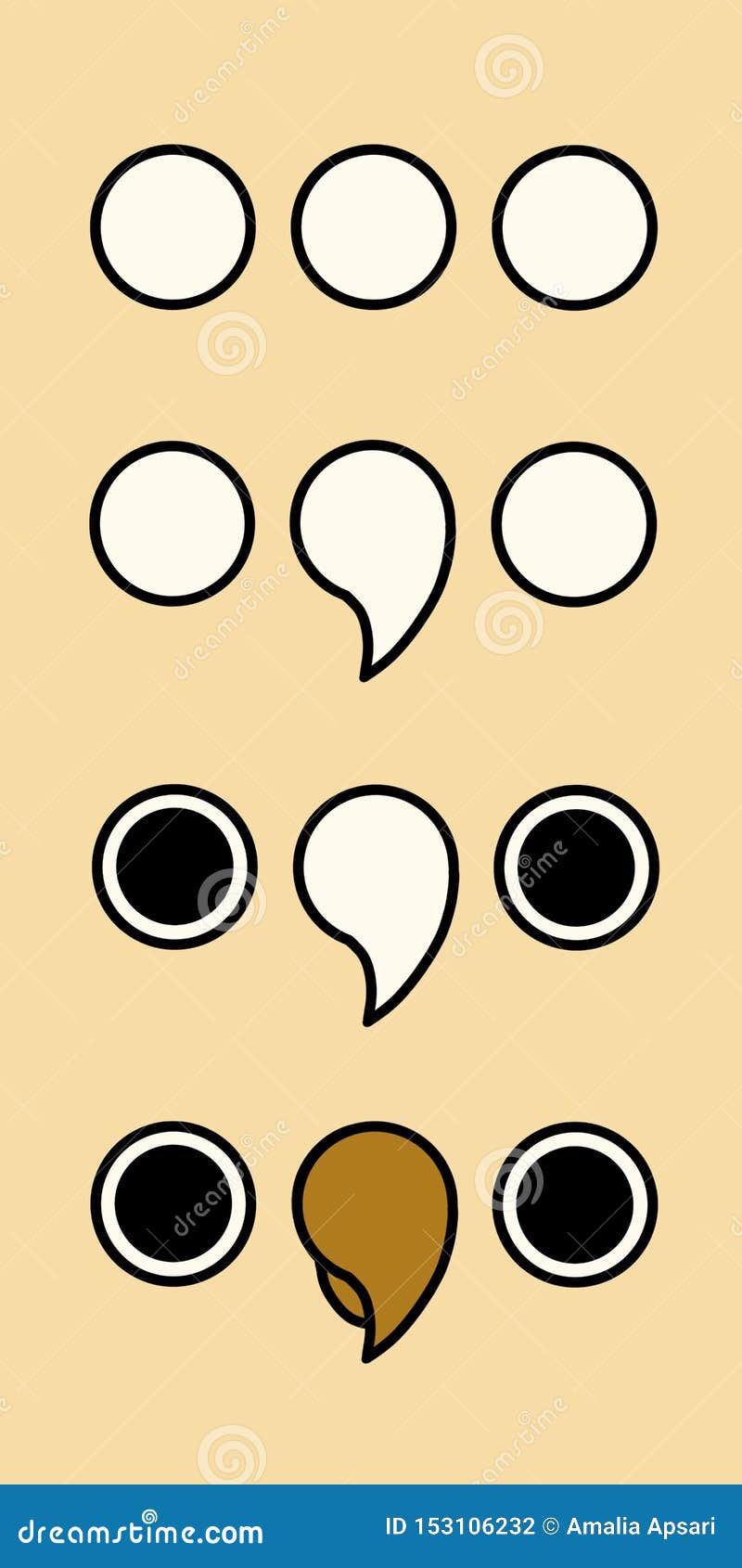 Owl Face Simple Tutorial Draw Stock Illustration - Illustration of dots ...