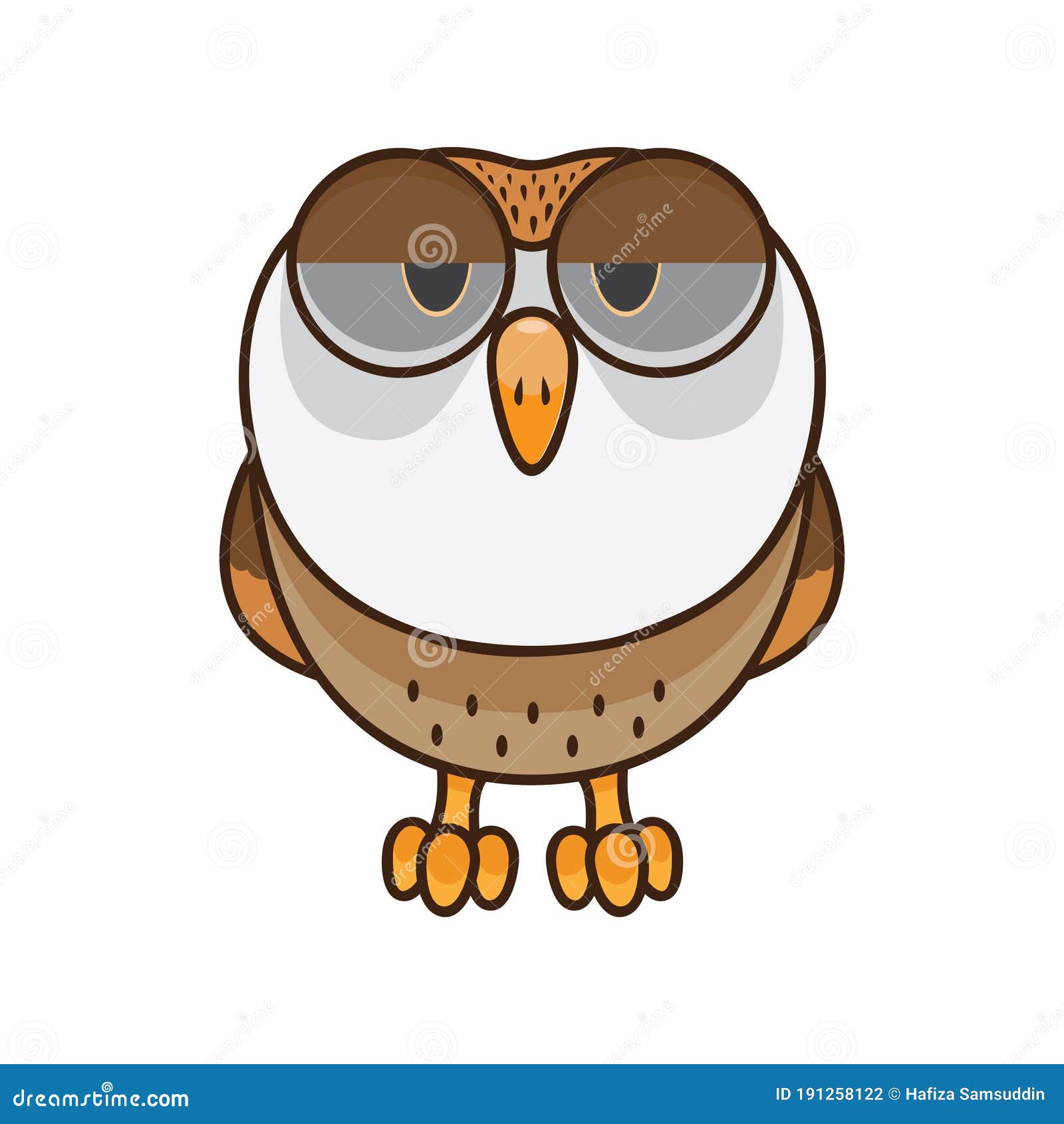 Owl Feeling Depressed. Vector Illustration Decorative Design Stock ...