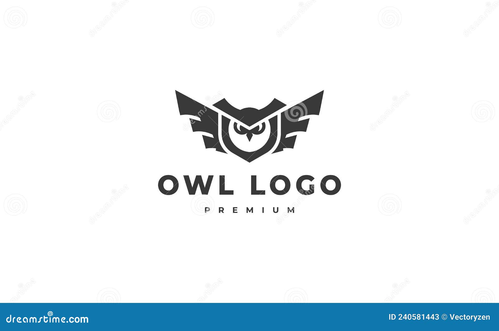 Owl Flying Logo Design stock vector. Illustration of line - 240581443