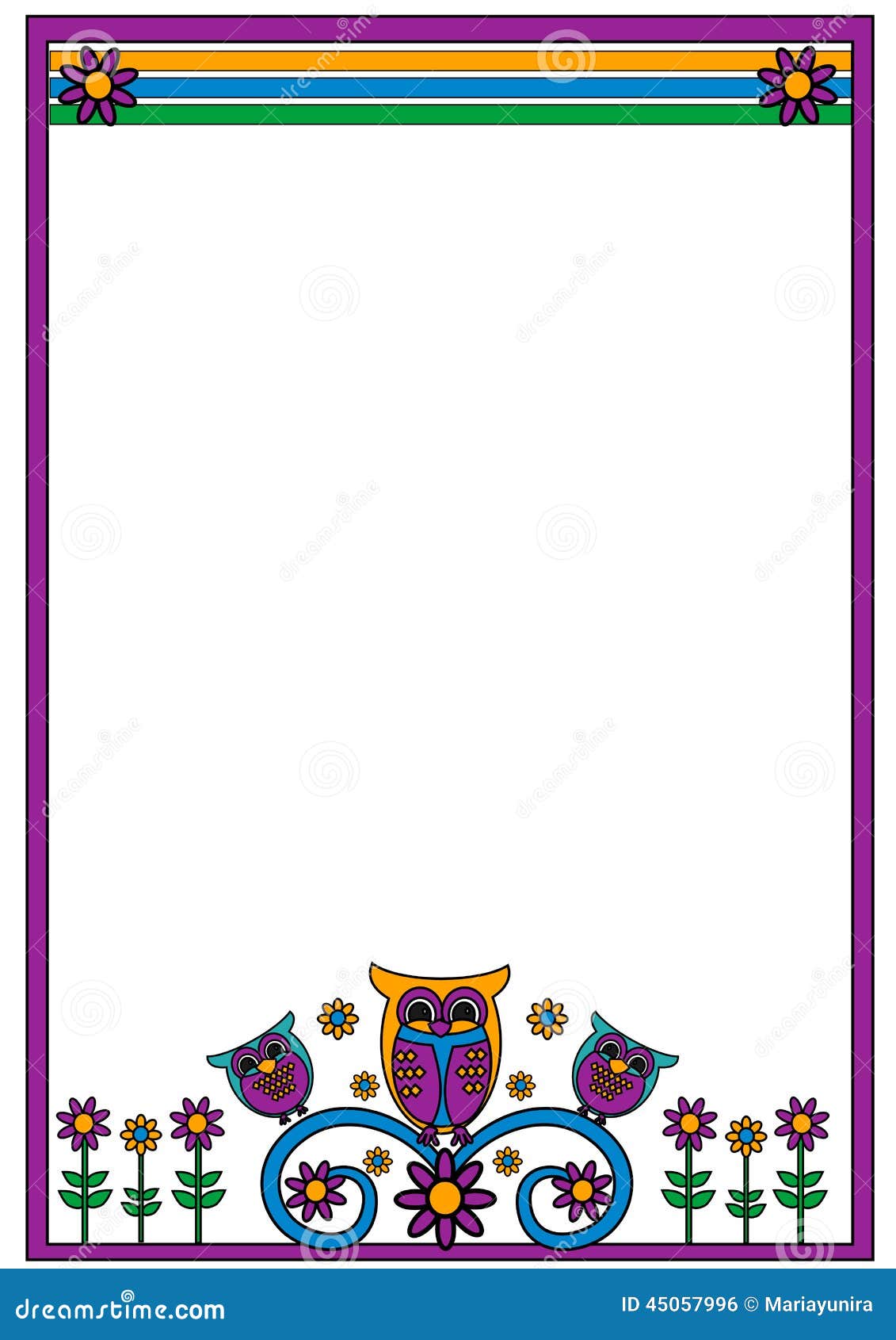 Owl Frame ilustración del vector. Ilustración de vector - 45057996