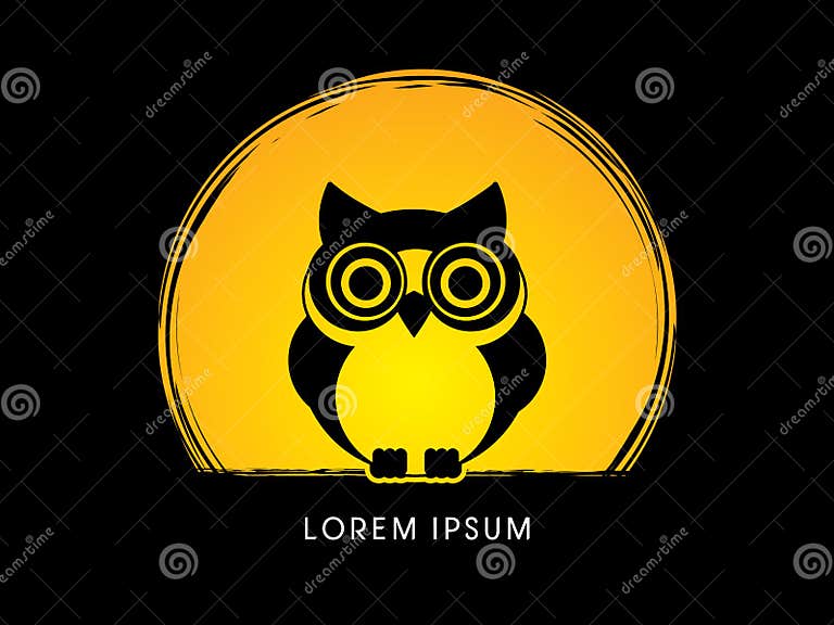 Owl front view graphic stock vector. Illustration of feather - 87641119