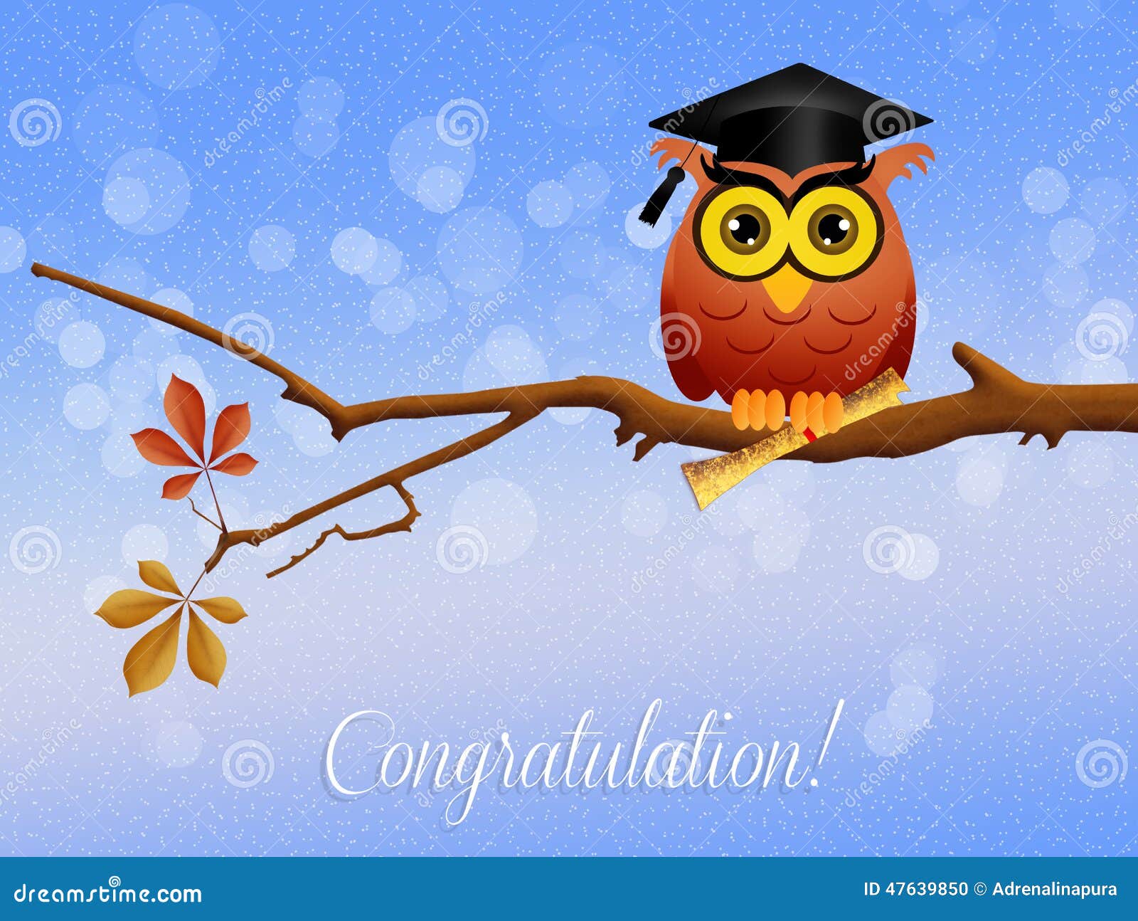 Owl graduate stock illustration. Illustration of nature - 47639850