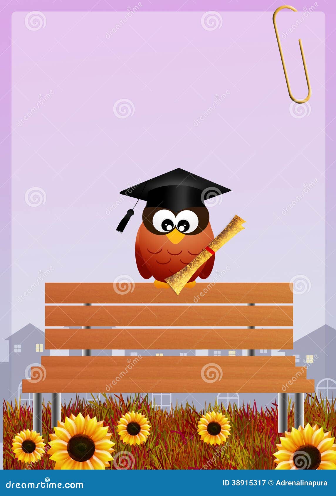 Owl graduate stock illustration. Illustration of diploma - 38915317