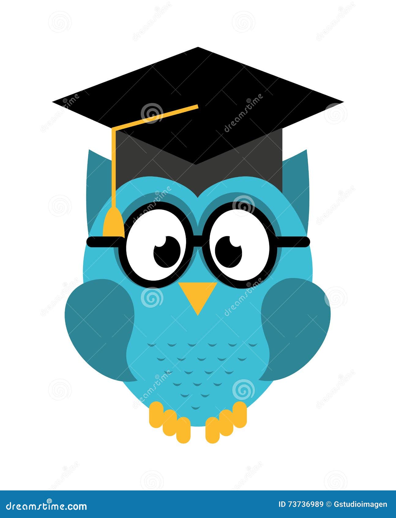 Owl Graduate Isolated Icon Design Stock Illustration - Illustration of ...