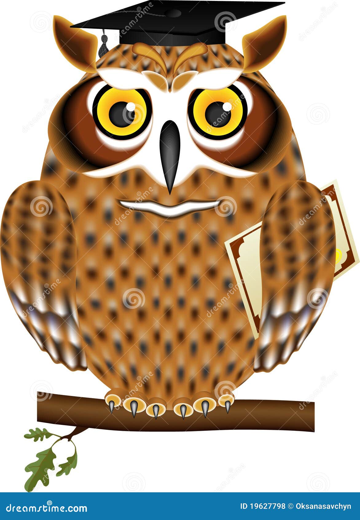 Owl - a Graduate in a Mortar Board Hat and Diploma Stock Vector ...