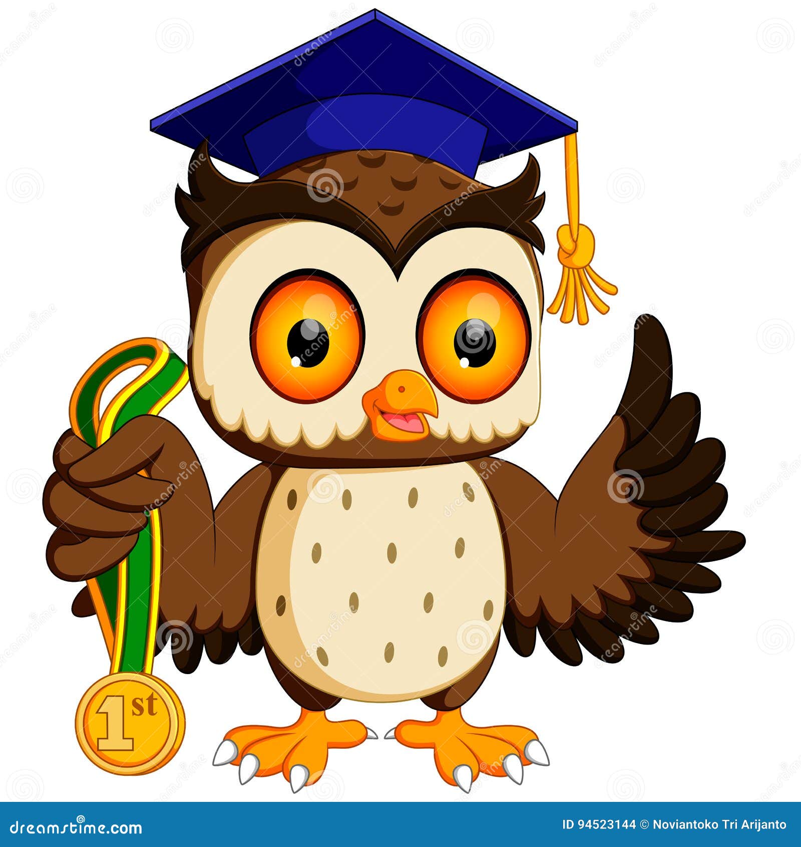 Owl in the graduate`s stock vector. Illustration of learning - 94523144
