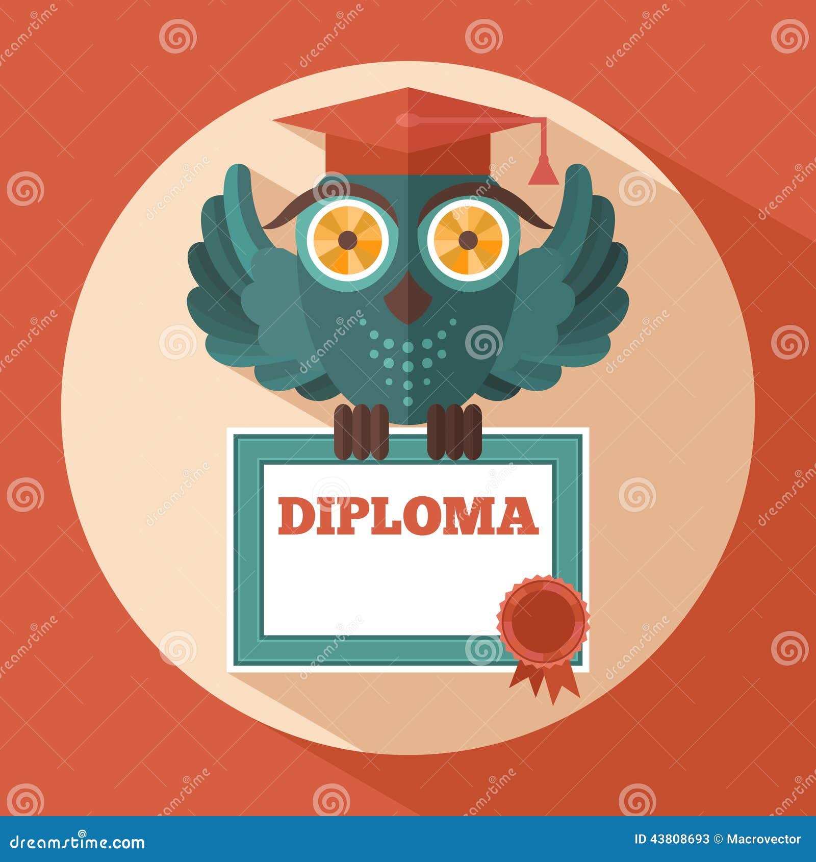 Owl in graduation cap stock vector. Illustration of hold - 43808693