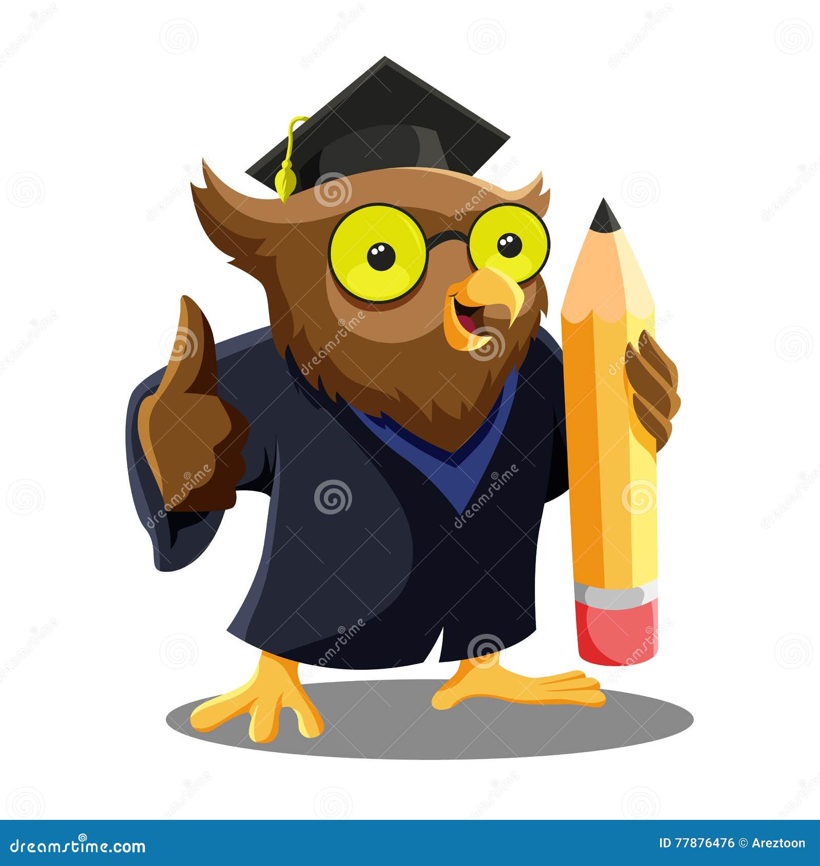 Owl Graduation Mascot stock vector. Illustration of animal - 77876476