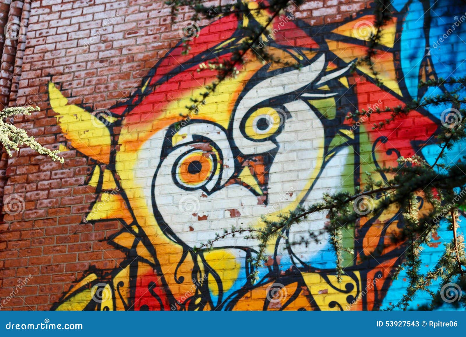 Owl Grafitti editorial stock photo. Image of light, grill - 53927543