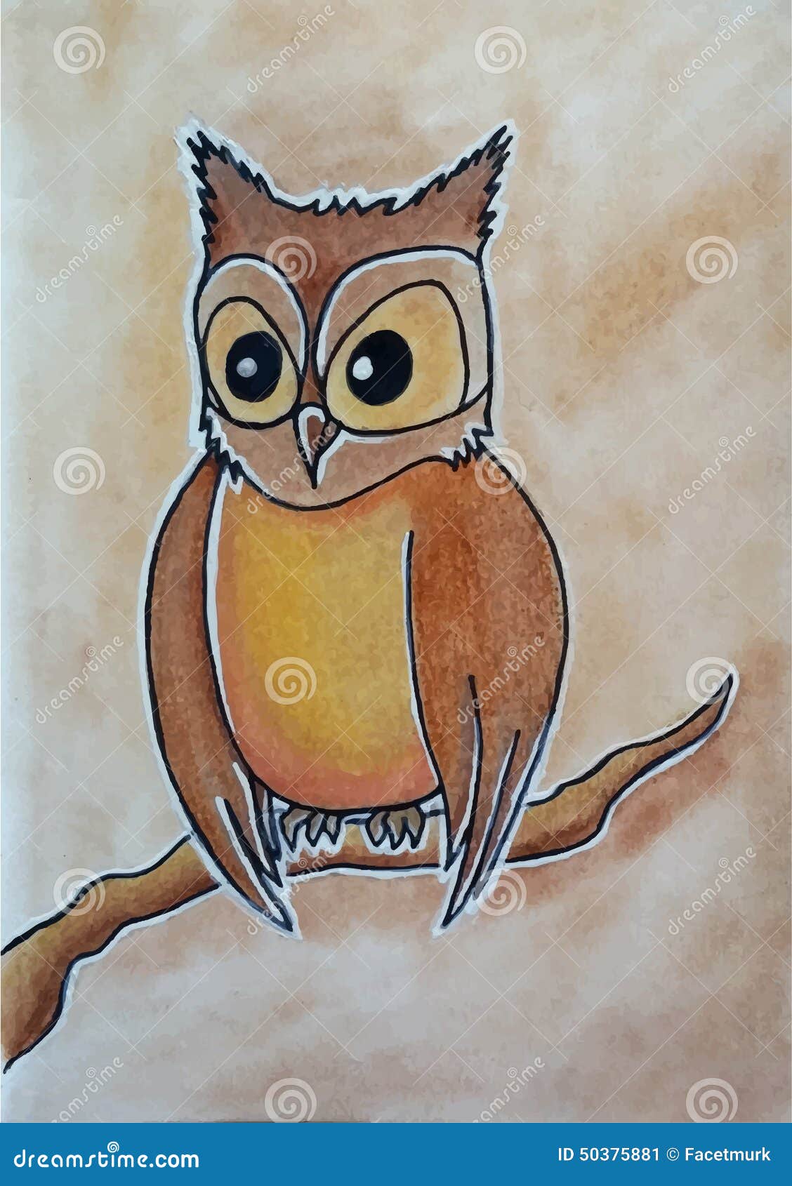 Owl Hand Drawn Vector Illustration Stock Vector - Illustration of ...