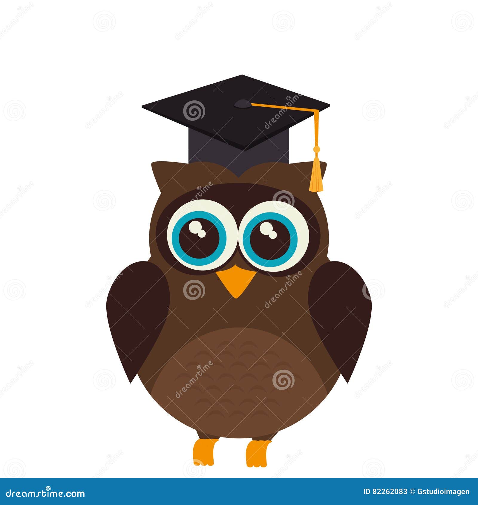 Owl with hat graduation stock illustration. Illustration of student ...
