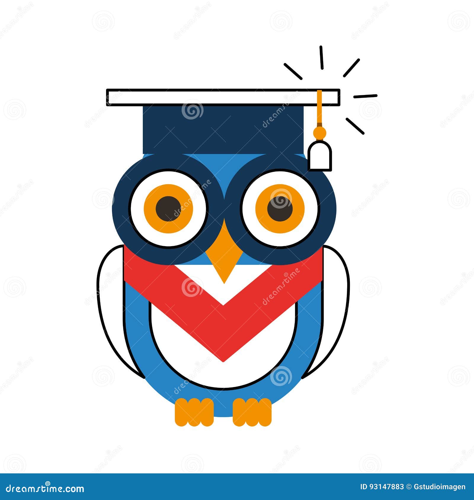 Owl with hat graduation stock vector. Illustration of icon - 93147883
