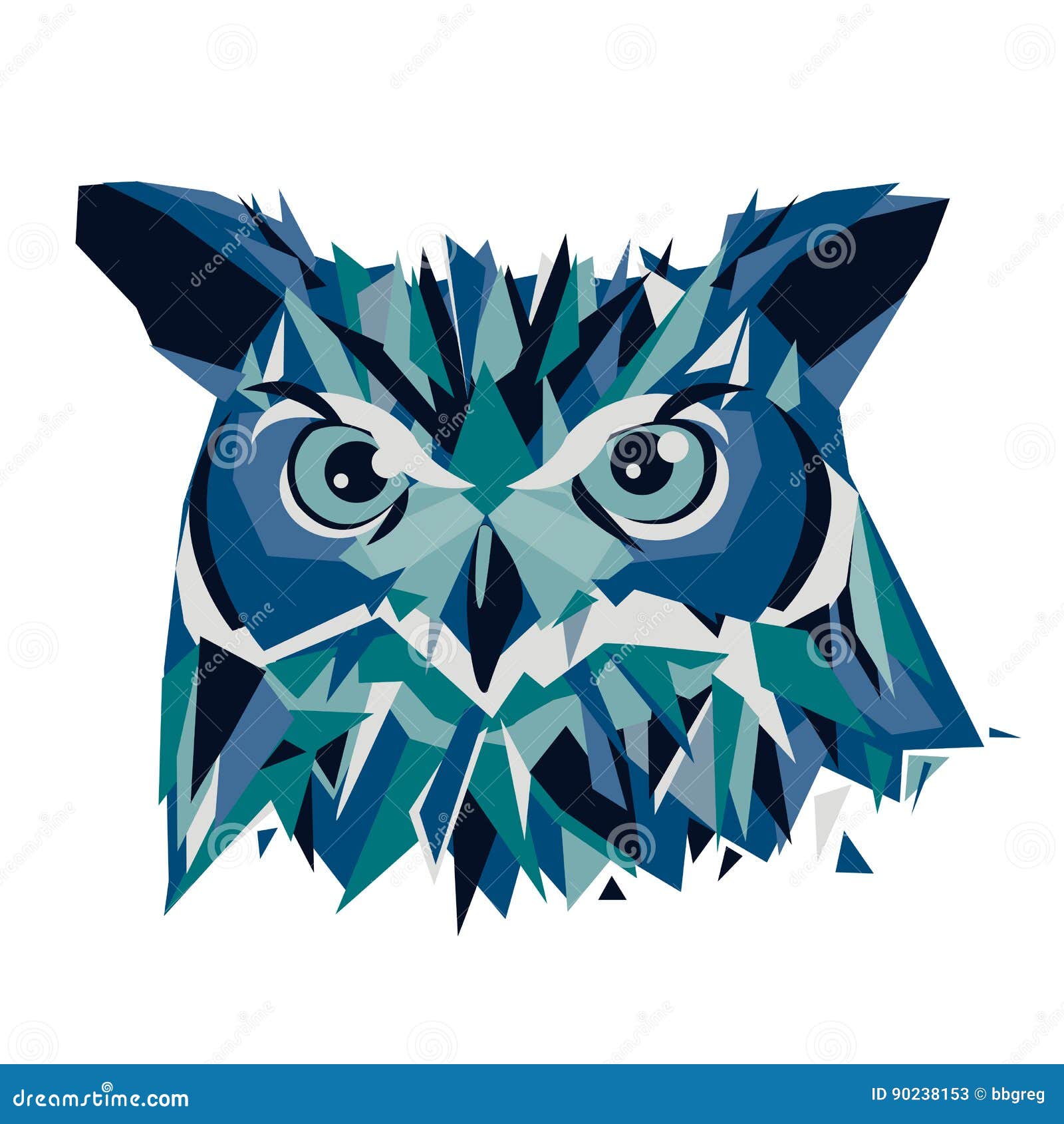 Owl Head Vector Isolated, Geometric Modern Illustration. Stock Vector ...