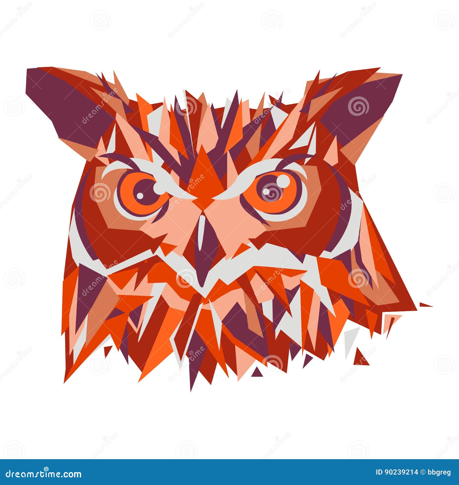 Owl Head Vector Isolated, Geometric Modern Illustration. Stock Vector ...