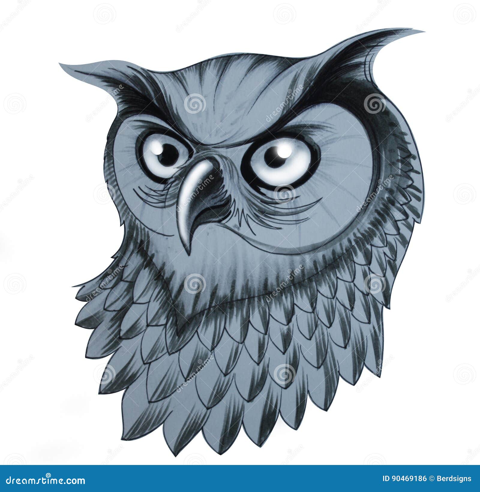 Owl head stock illustration. Illustration of illustratio - 90469186