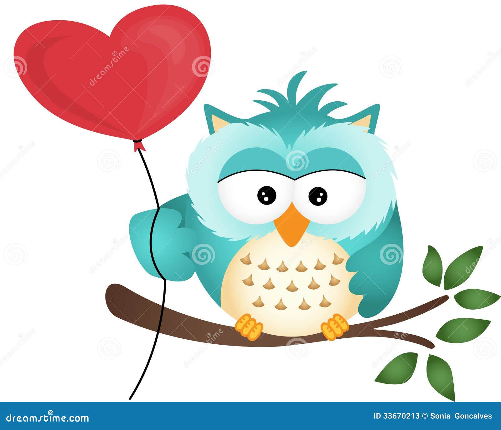 Owl heart clipart