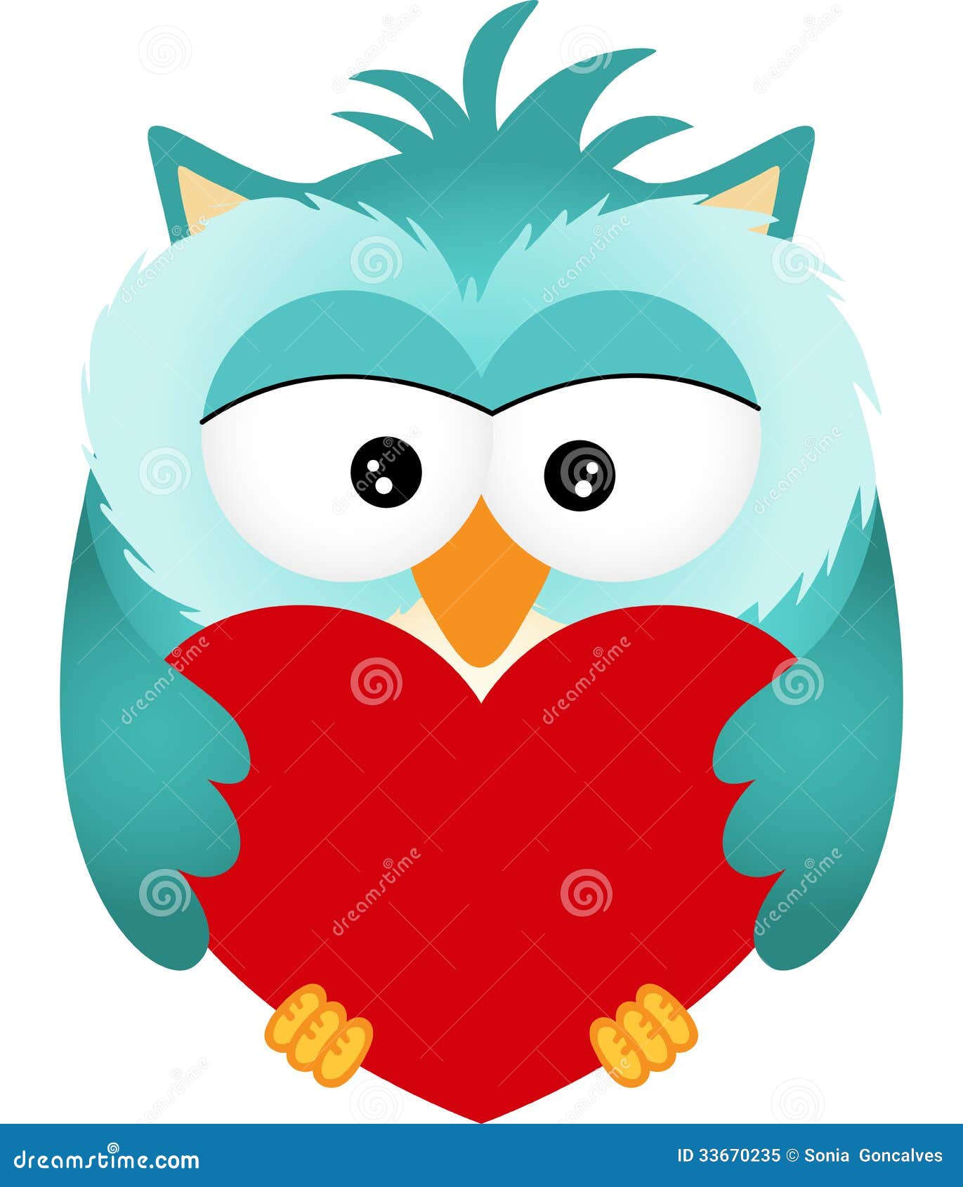 Owl with Heart stock vector. Illustration of love, friendship - 33670235