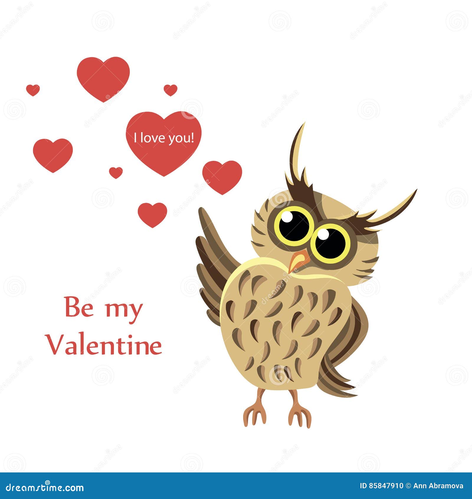 Owl with a Heart. Style Flat Stock Vector - Illustration of love ...