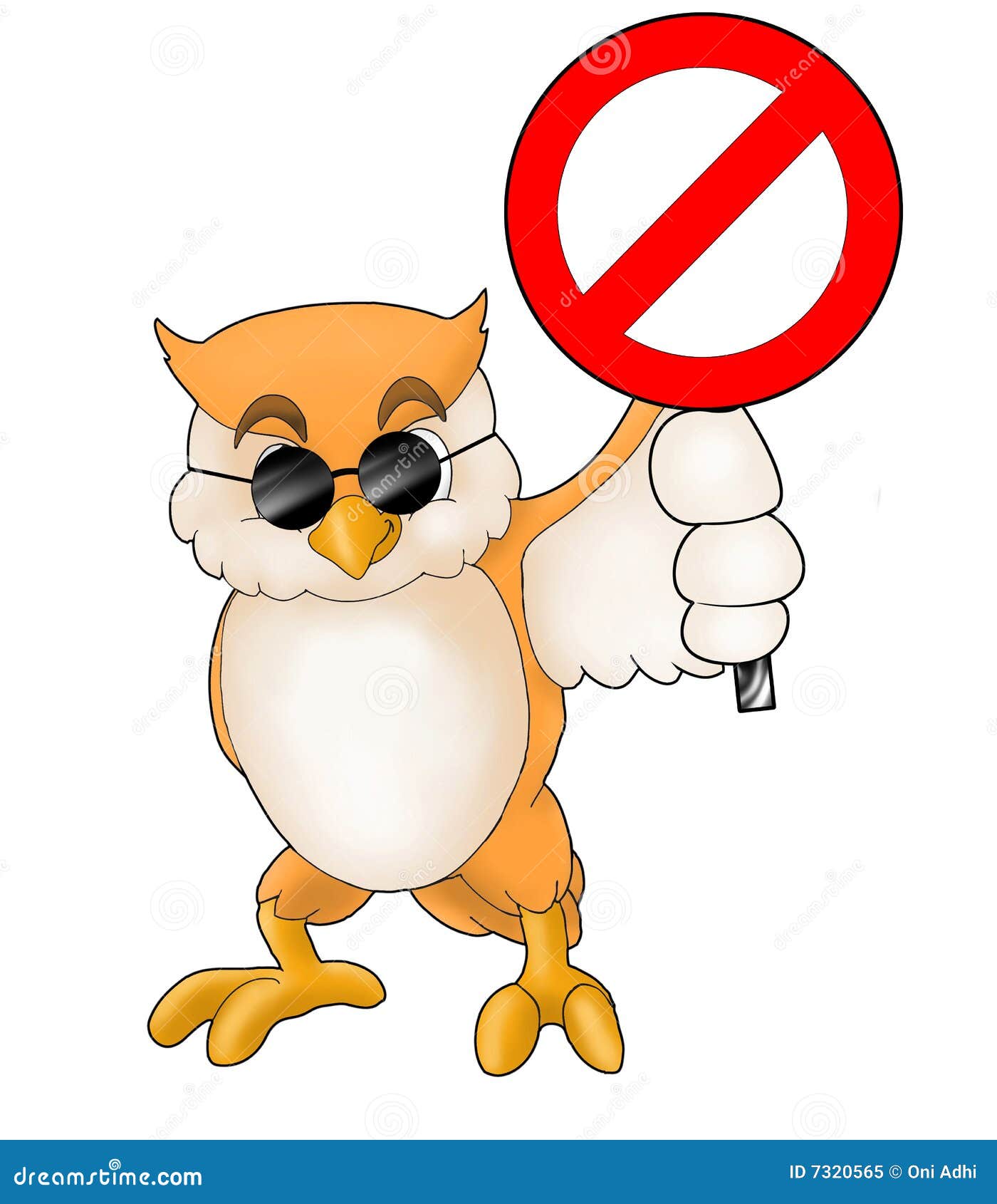 An owl holding a sign stock illustration. Illustration of brown - 7320565