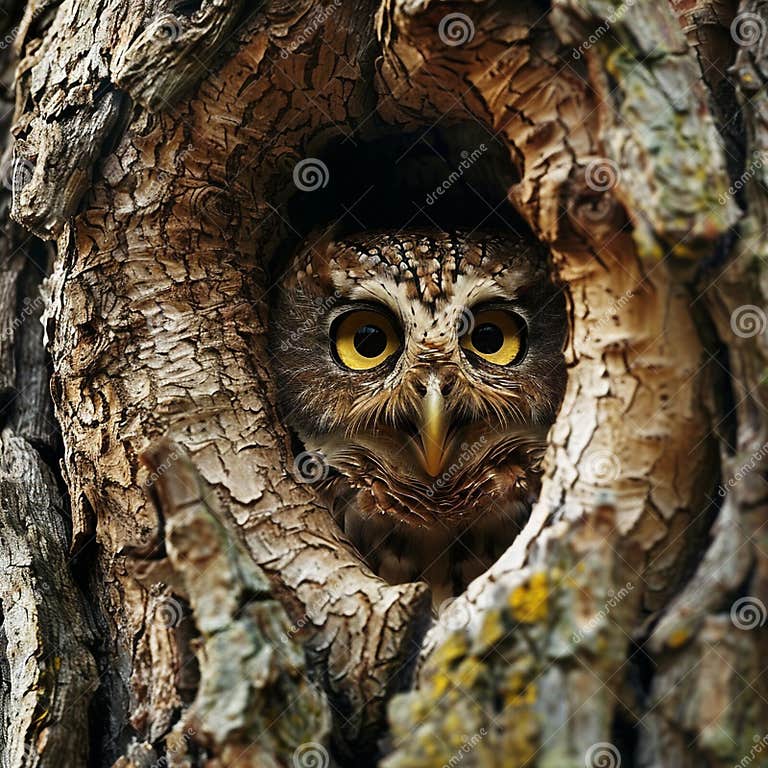 Owl Hooting in Tree with Smiley Face Stock Illustration - Illustration ...