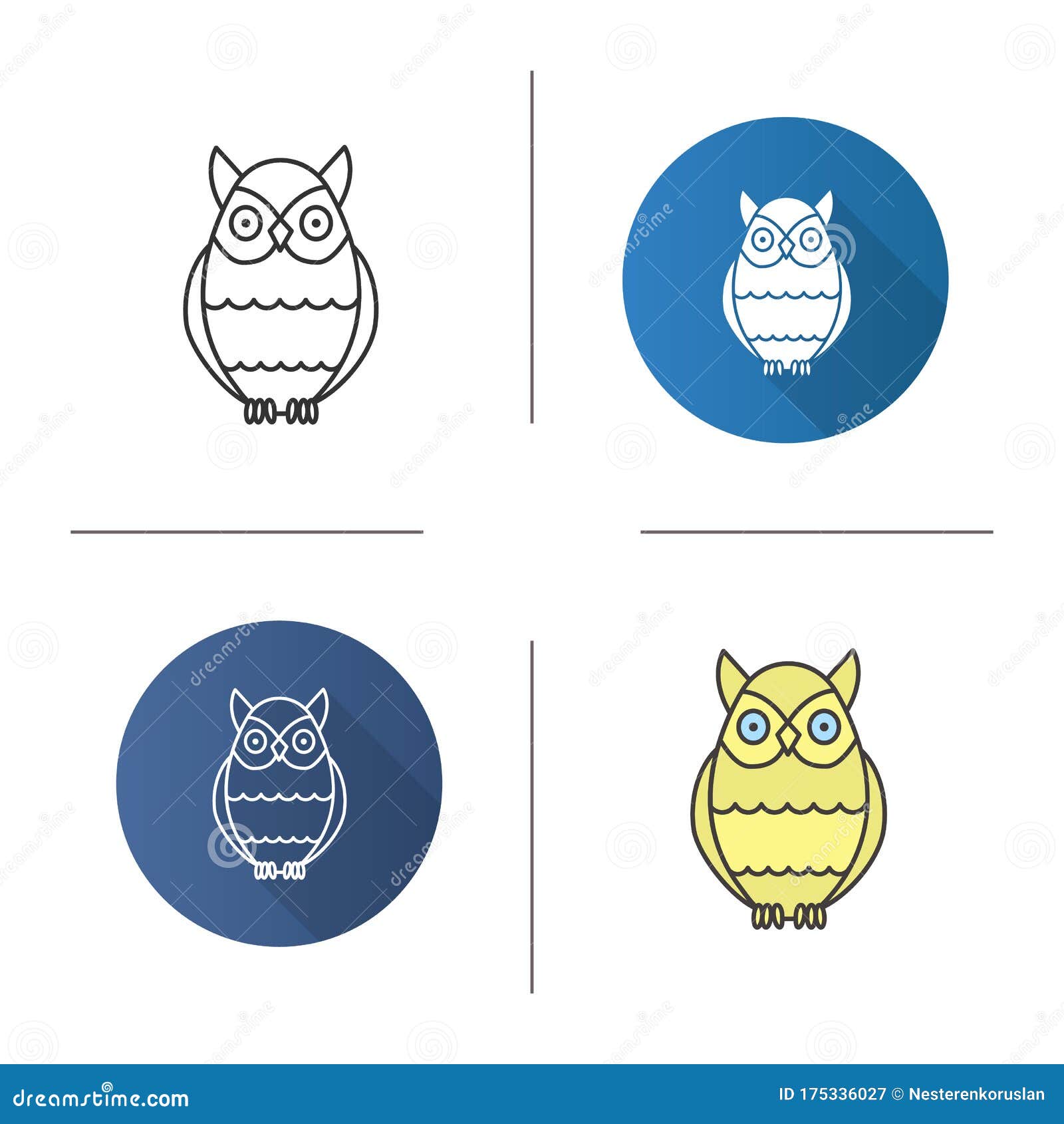Owl icon stock vector. Illustration of isolated, thin - 175336027