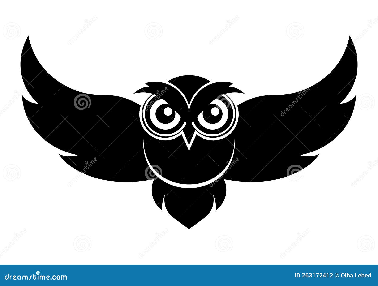 Owl Icon. Logo of a Bird in Flight Stock Vector - Illustration of ...