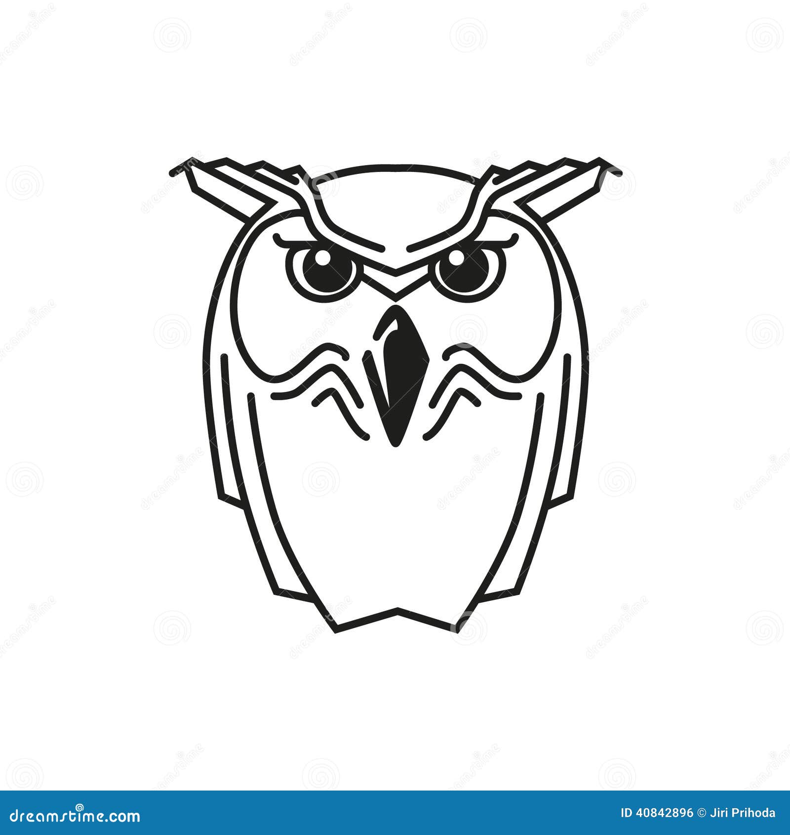 Owl line illustration stock vector. Illustration of wildlife - 40842896