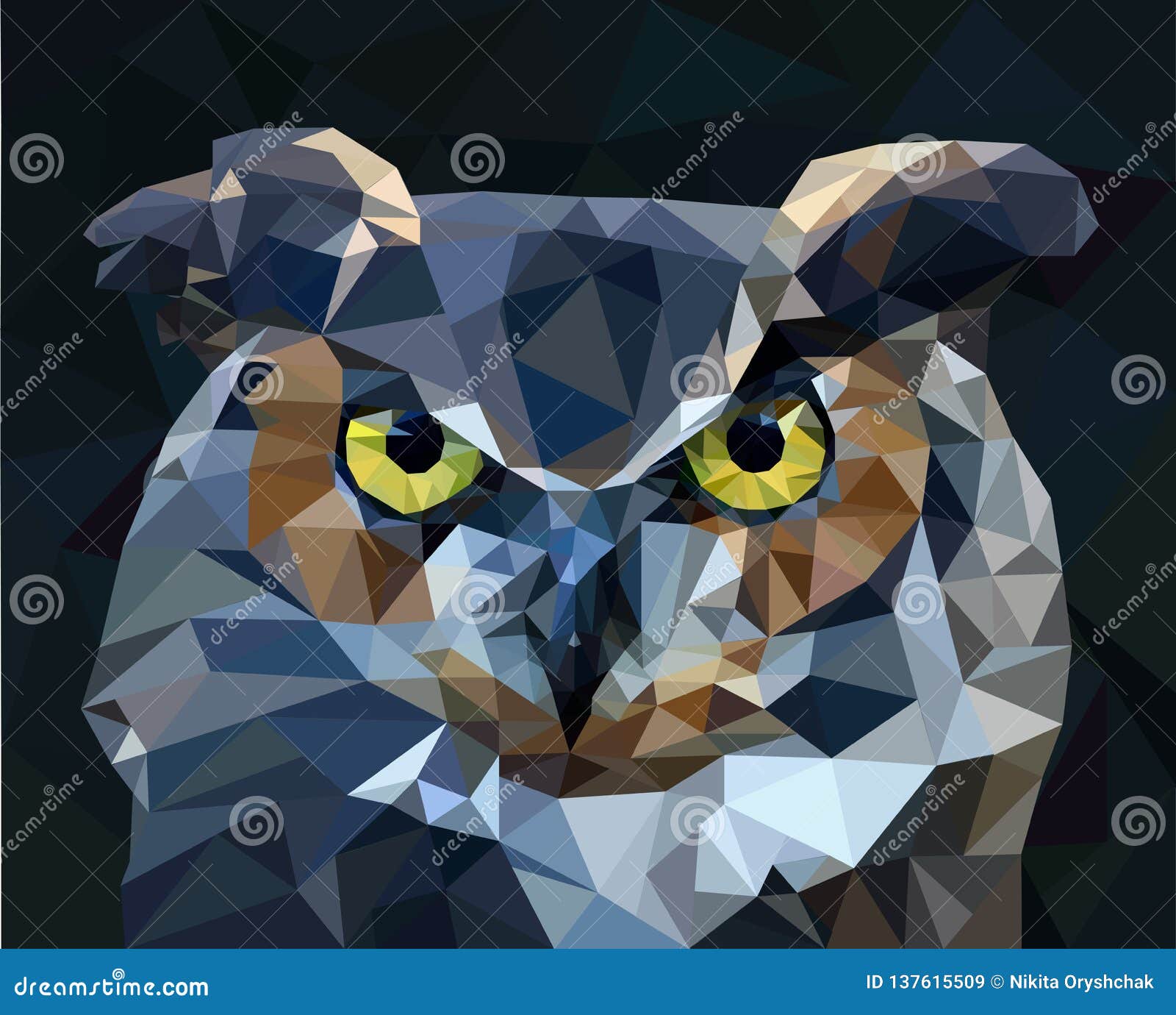 Owl Low Poly Style. Vector Illustration. Stock Vector - Illustration of ...