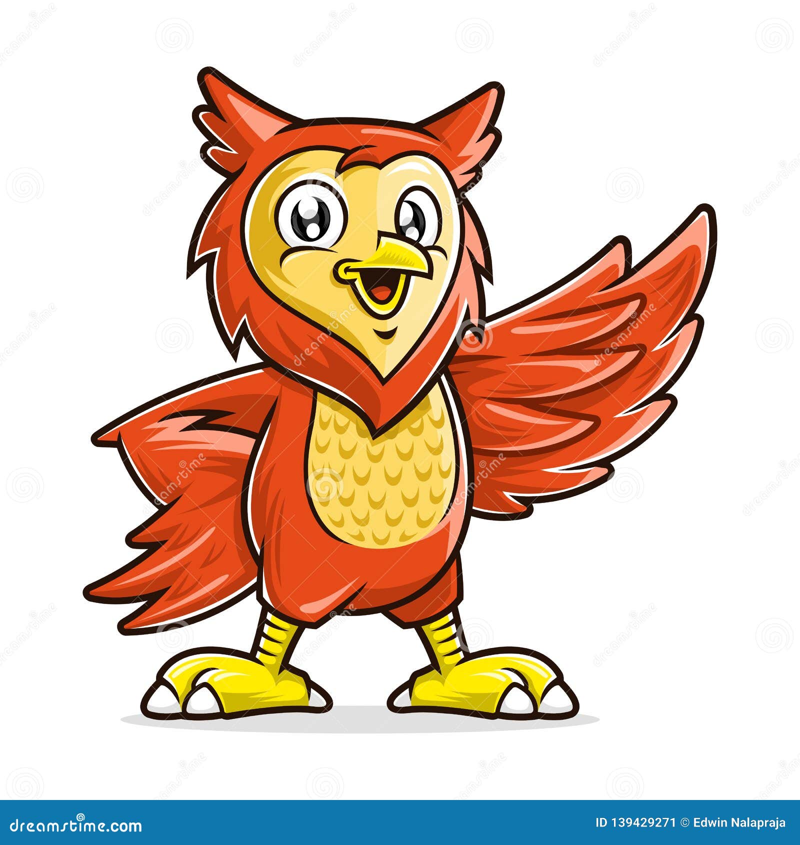 Owl Mascot Character, Vector of Owl Cartoon Smiling and Standing Up ...